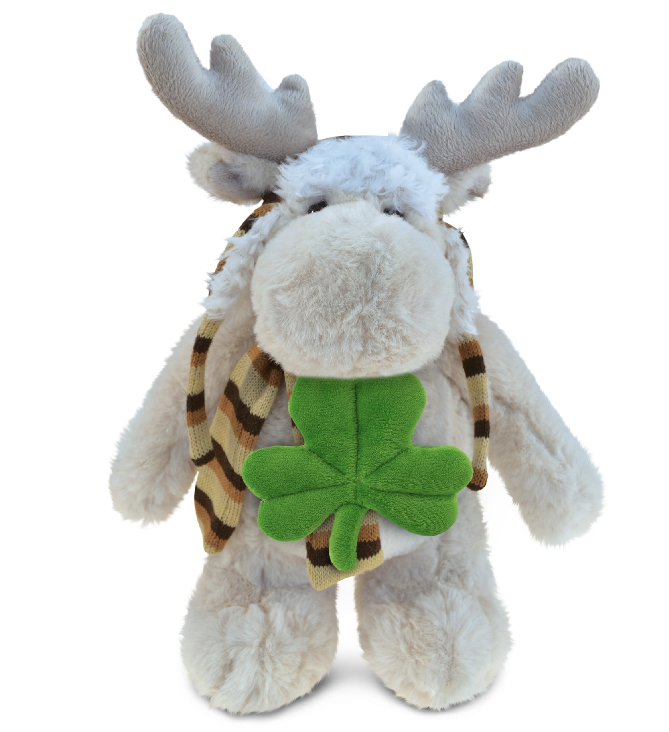 DolliBu Standing Moose Stuffed Animal with Green Plush Shamrock, Cute ...
