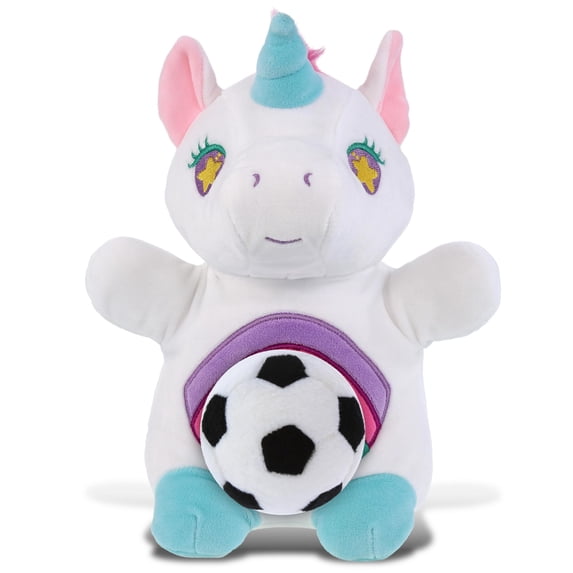 DolliBu Standing Unicorn Stuffed Animal with Soccer Ball Plush ...