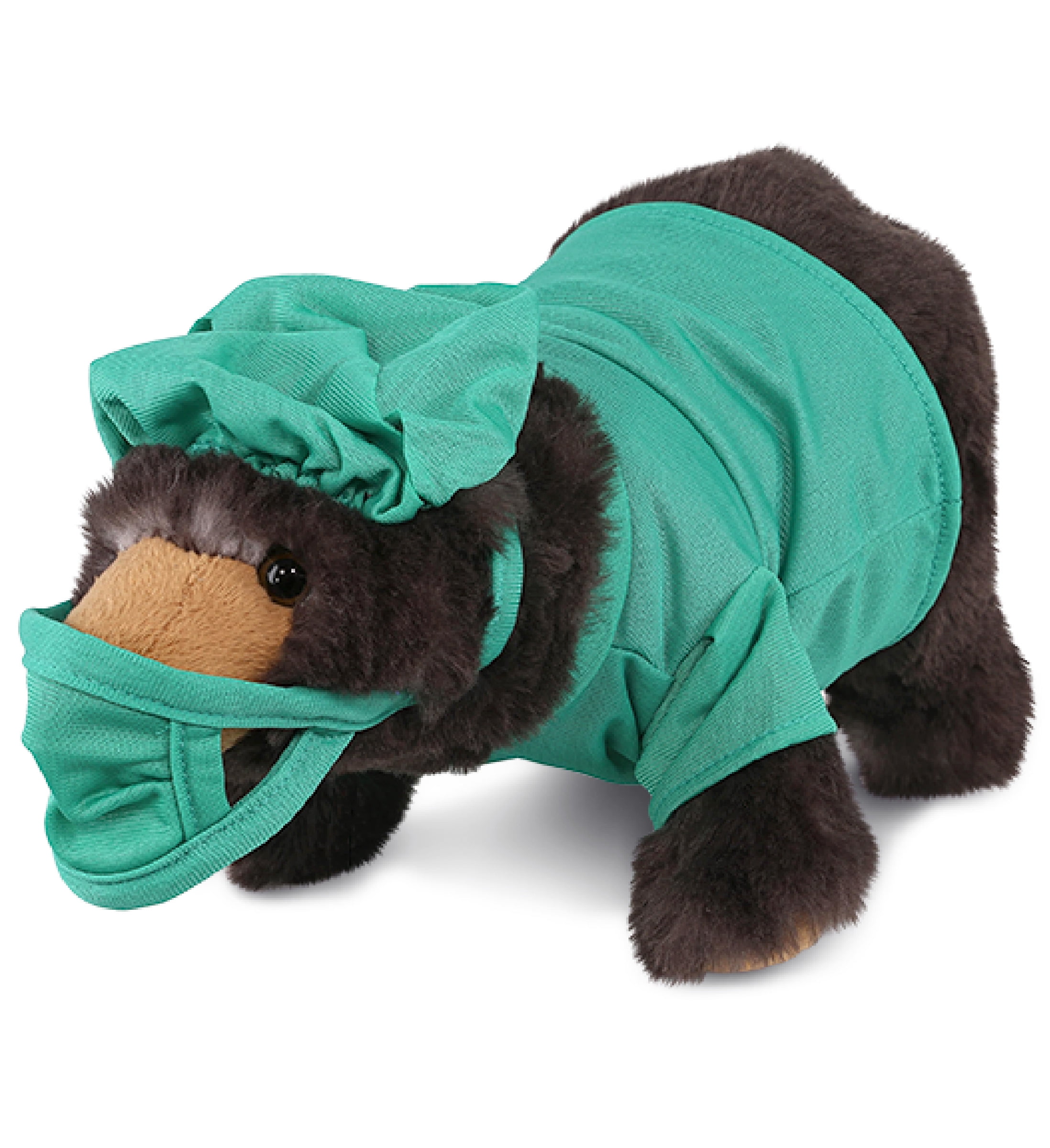 DolliBu Standing Wild Black Bear Doctor Plush Toy - Super Soft Bear ...