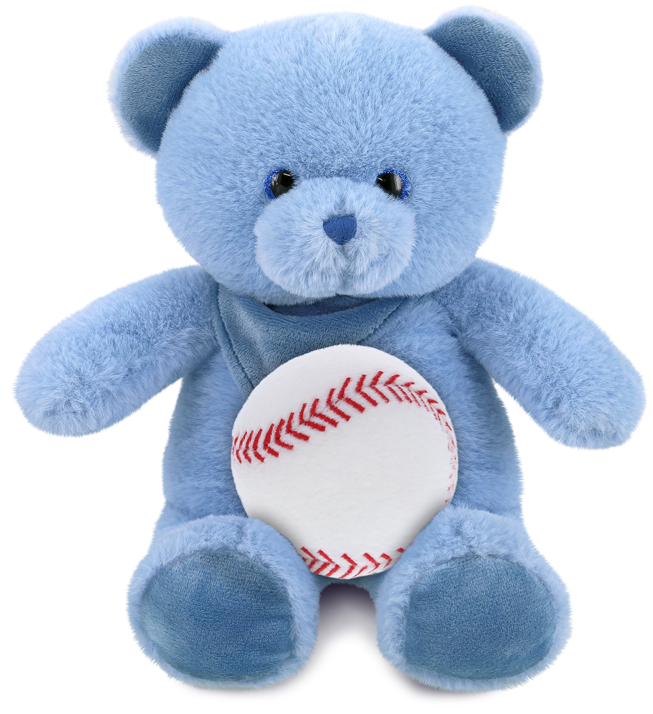 DolliBu Super Soft Baby Blue Bear Stuffed Animal with Baseball Plush ...