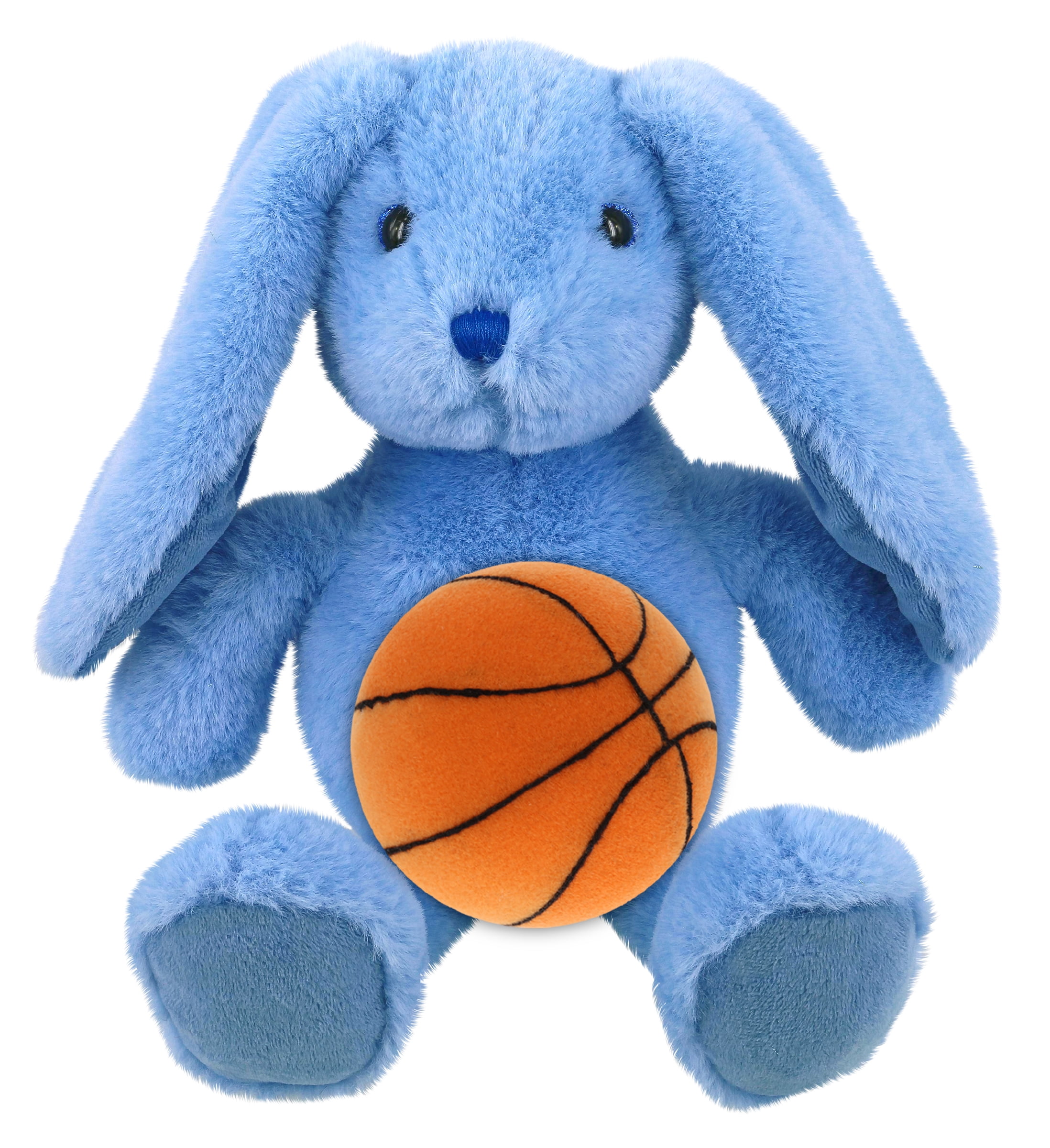 DolliBu Super Soft Baby Blue Rabbit Stuffed Animal with Basketball ...