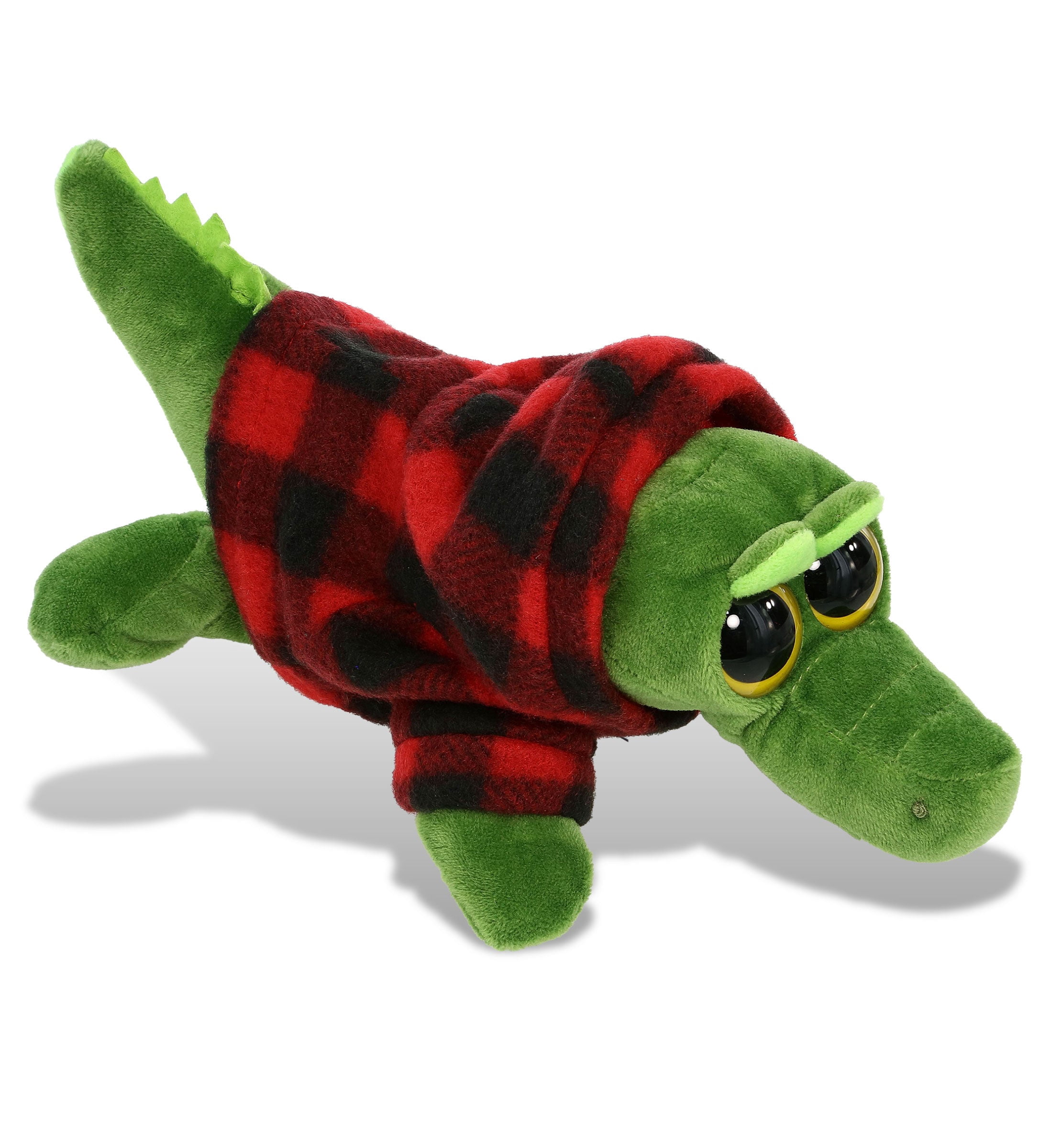 DolliBu Super Soft Big Eye Alligator Stuffed Animal with Plaid Red ...