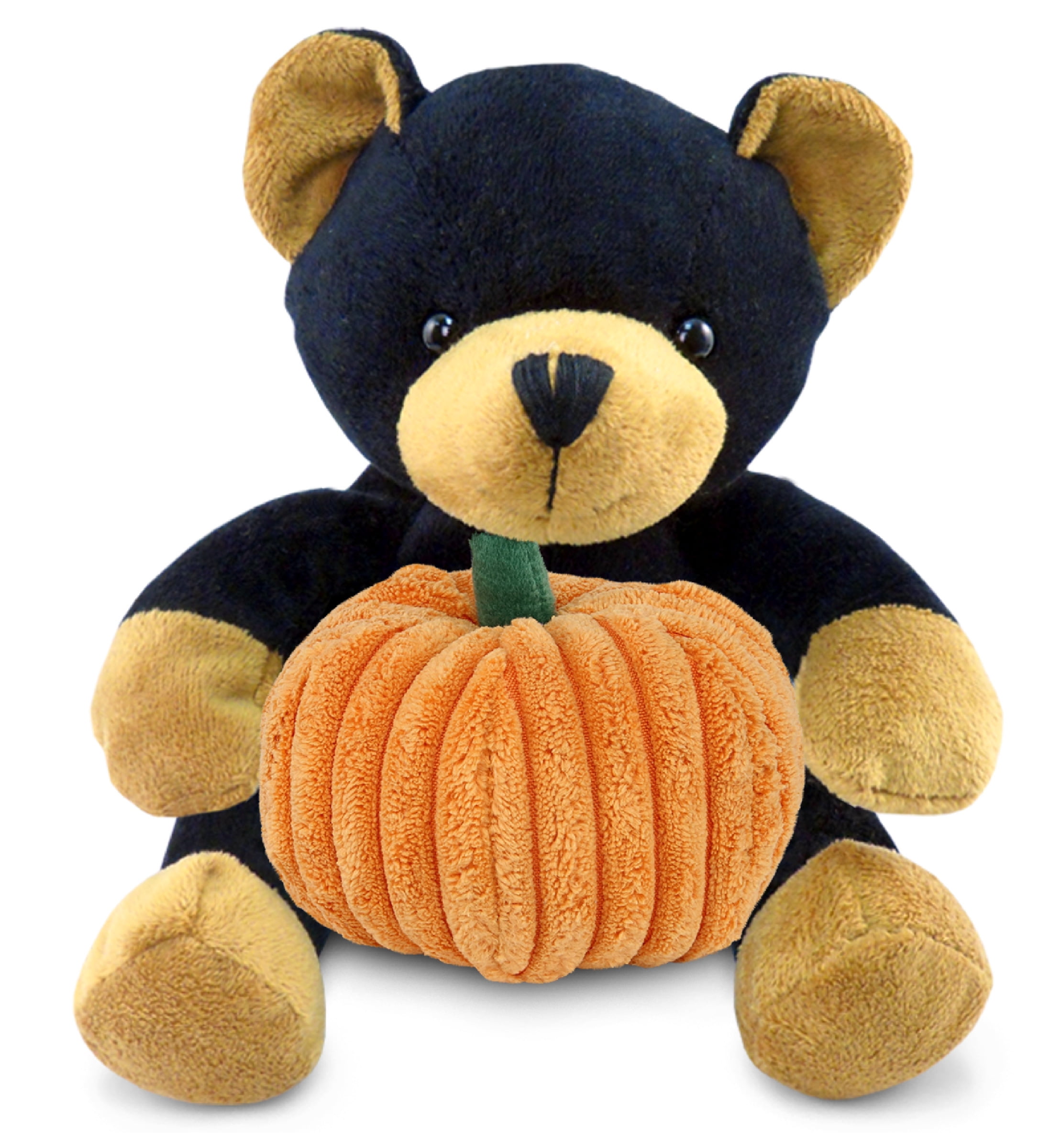 DolliBu Super Soft Black Bear Stuffed Animal with Pumpkin Decor ...