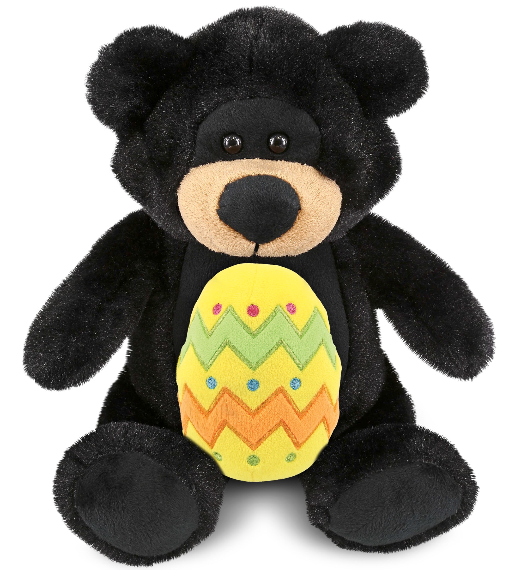 DolliBu Super Soft Black Bear with Yellow Easter Egg Plush - Perfect ...