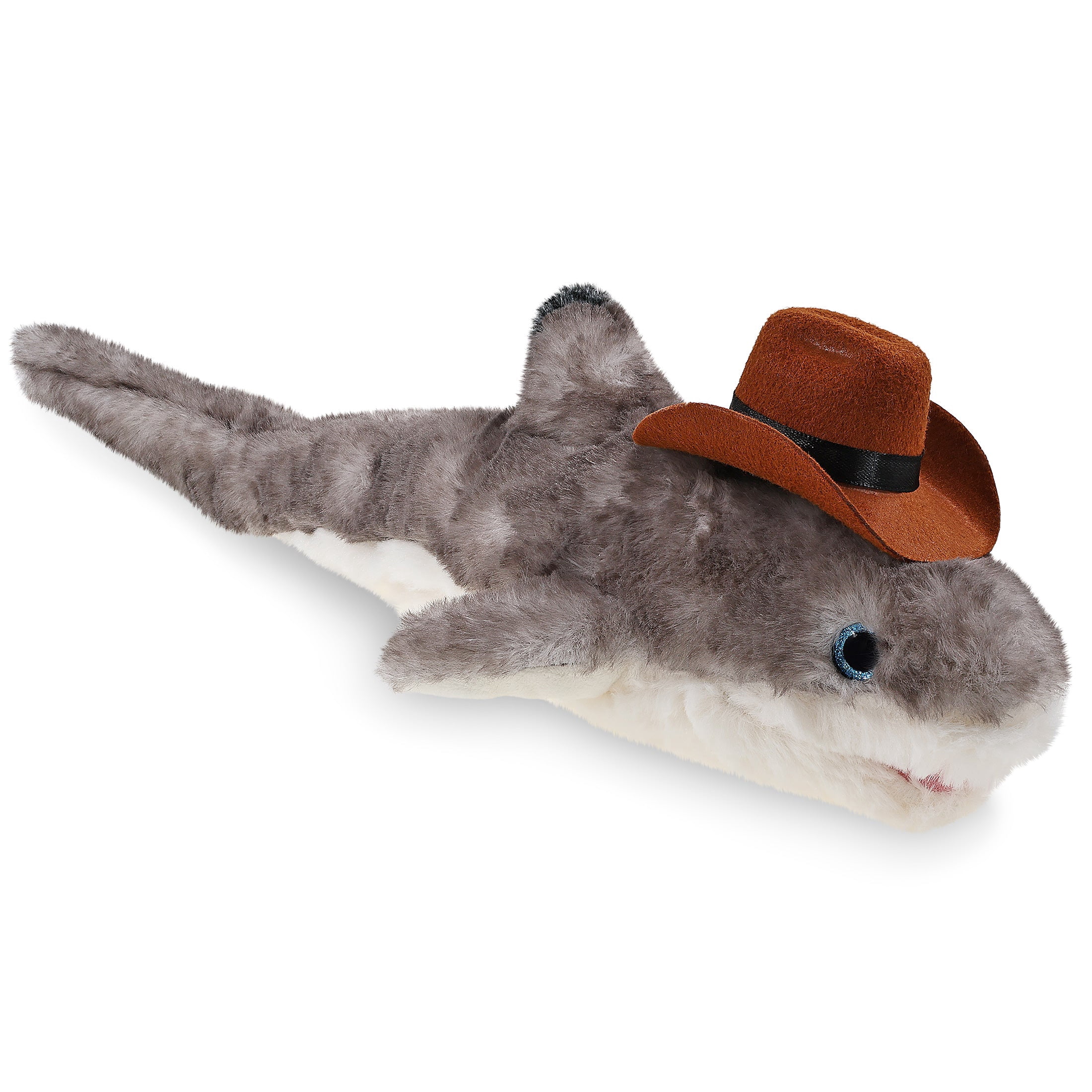 DolliBu Super Soft Blacktip Reef Shark Stuffed Animal Cowboy Hat Plush ...