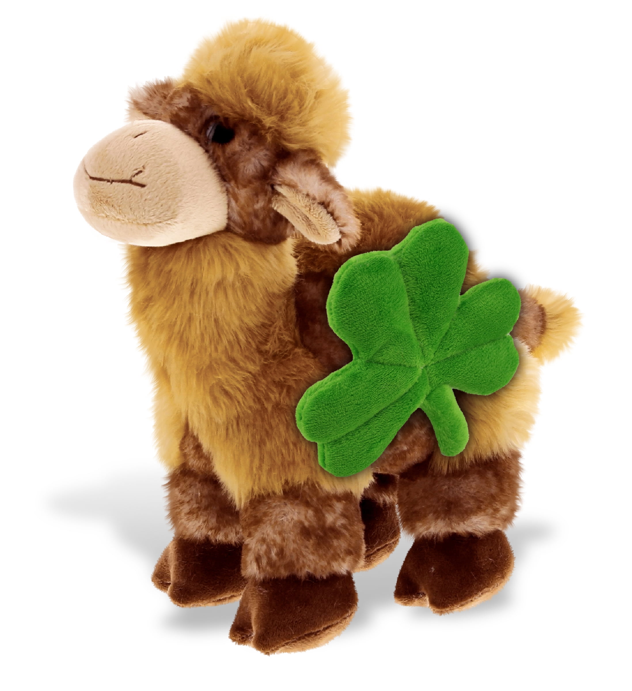 DolliBu Super Soft Camel Stuffed Animal with Green Plush Shamrock, Cute ...