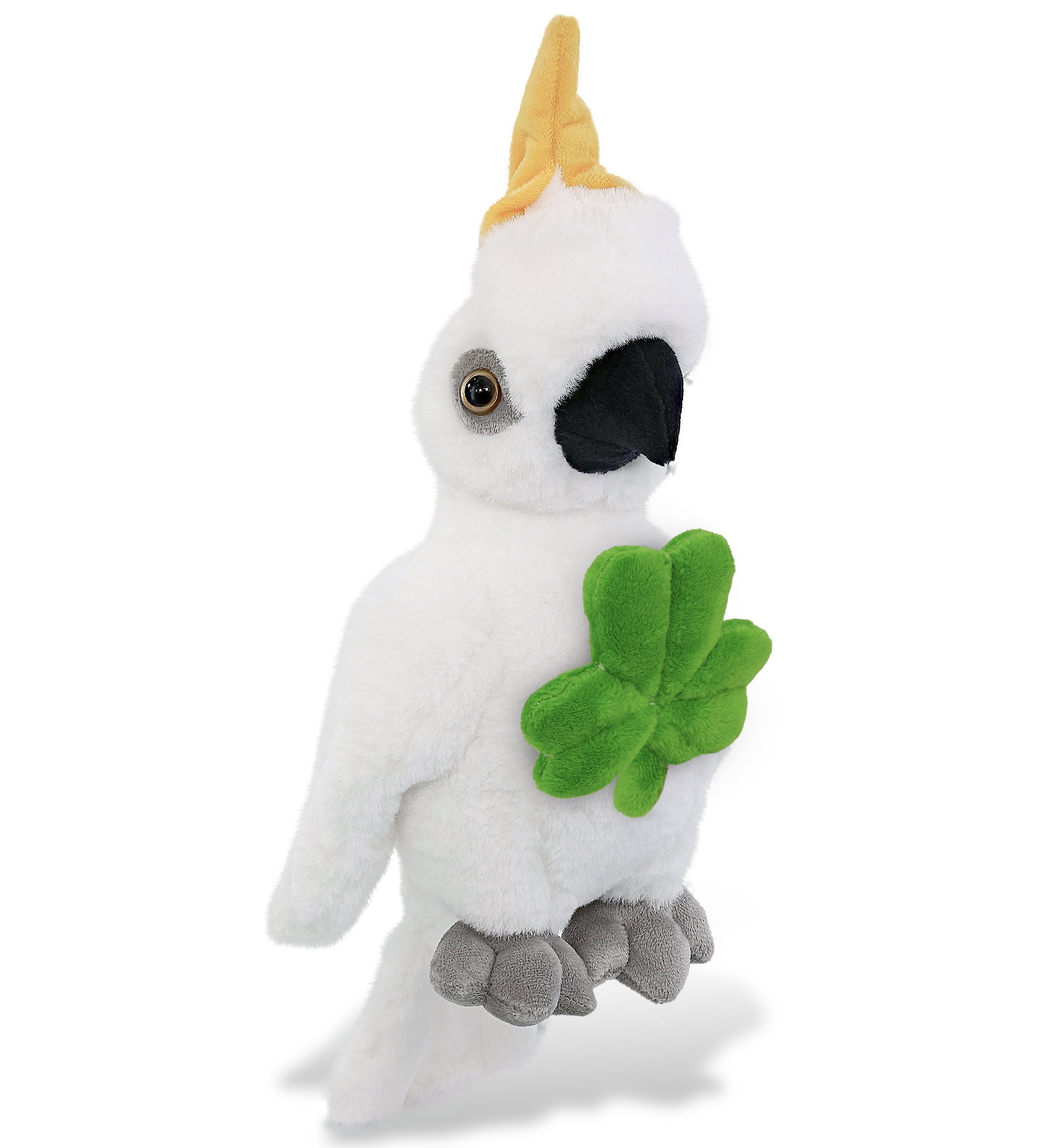 DolliBu Super Soft Cockatoo Stuffed Animal with Green Plush Shamrock ...