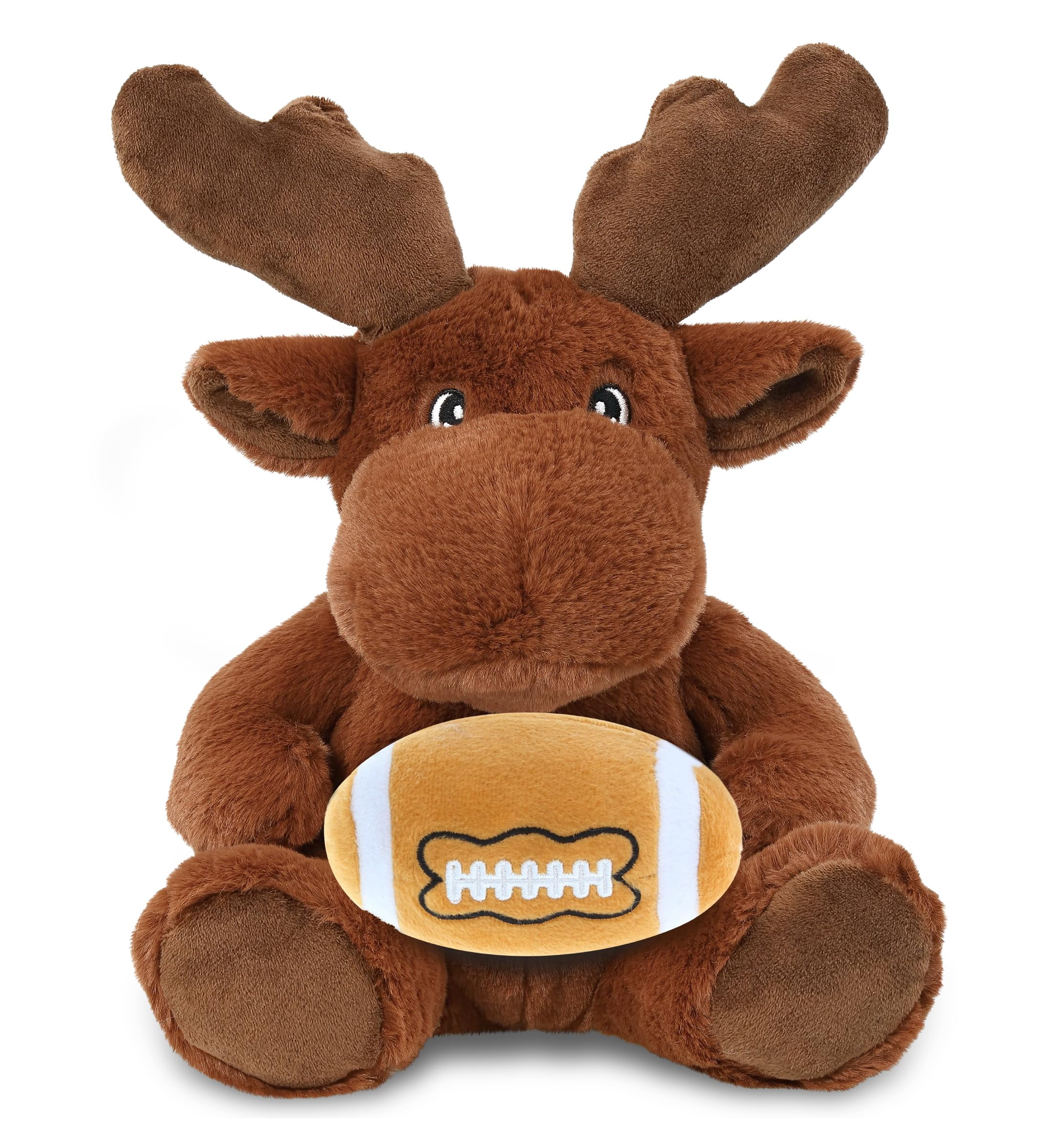 DolliBu Super Soft Eco-Friendly Moose Stuffed Animal with Football ...