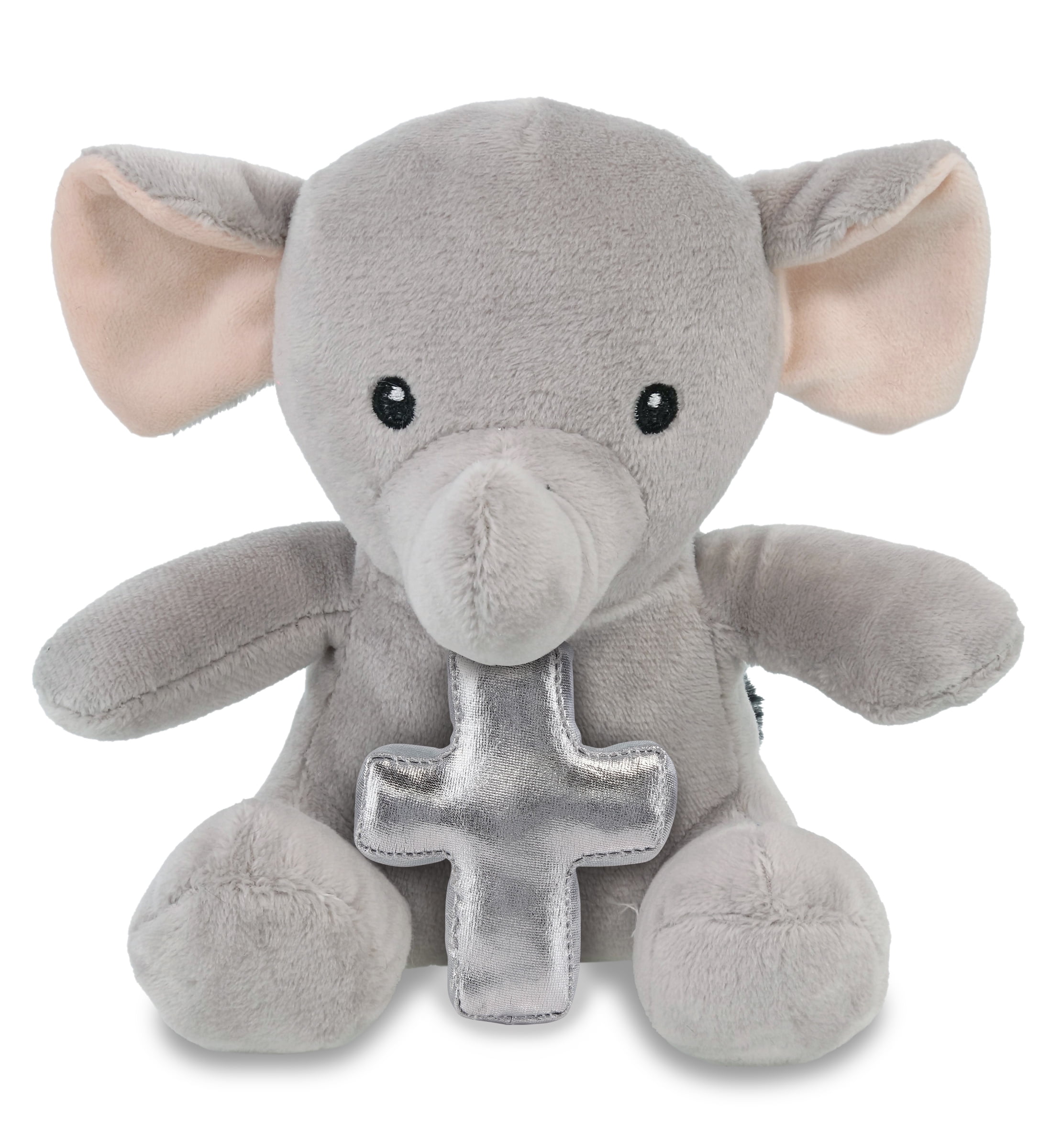 DolliBu Super Soft Elephant Stuffed Animal with Silver Cross Plush ...