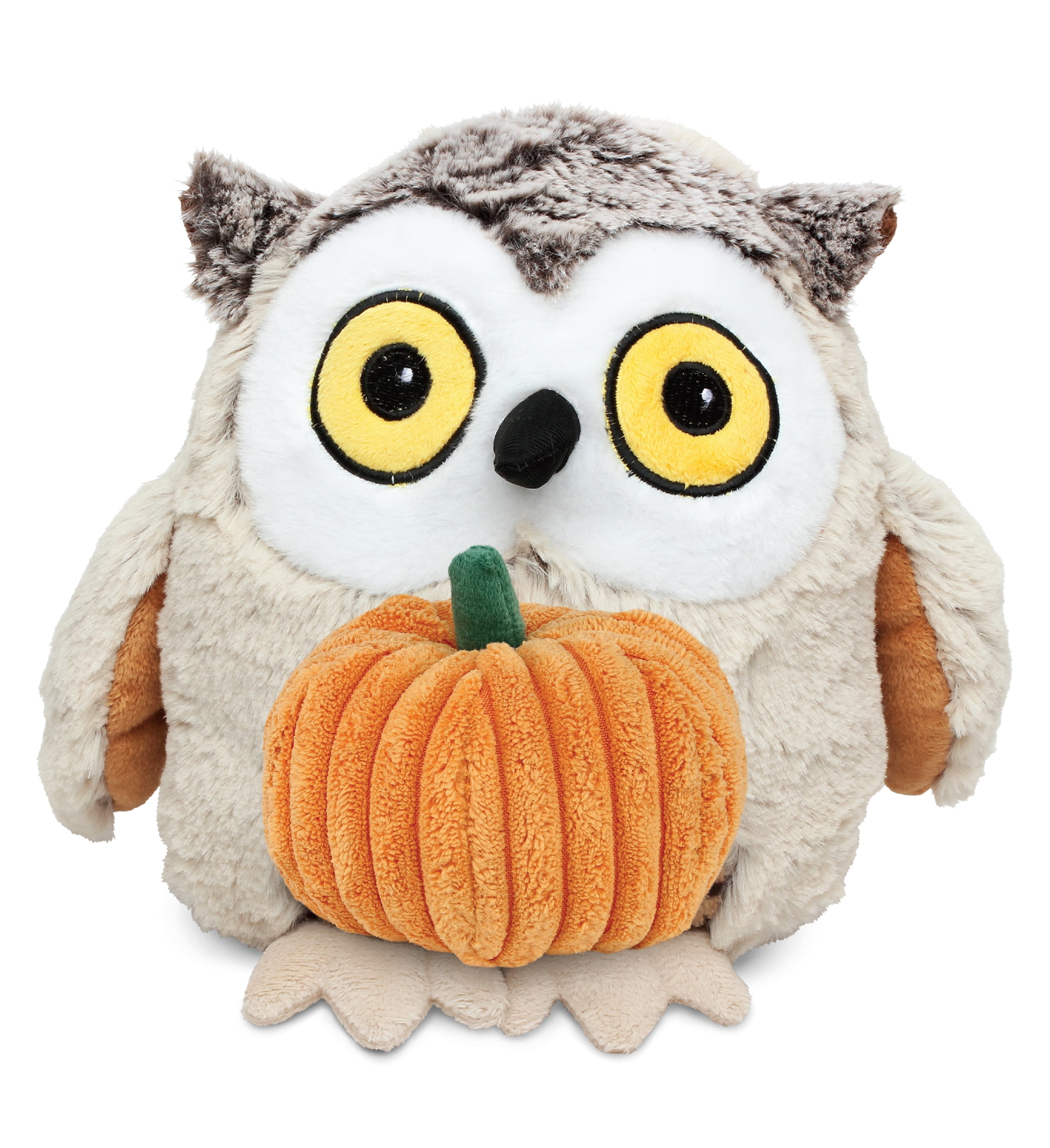 DolliBu Super Soft Fat Brown Owl Stuffed Animal with Pumpkin Decor ...