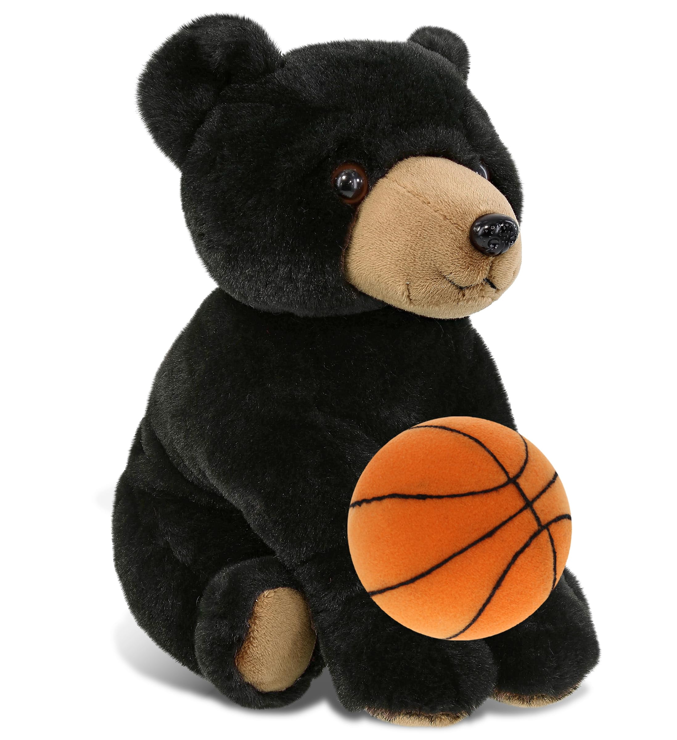 DolliBu Super Soft Floppy Black Bear Stuffed Animal with Basketball ...