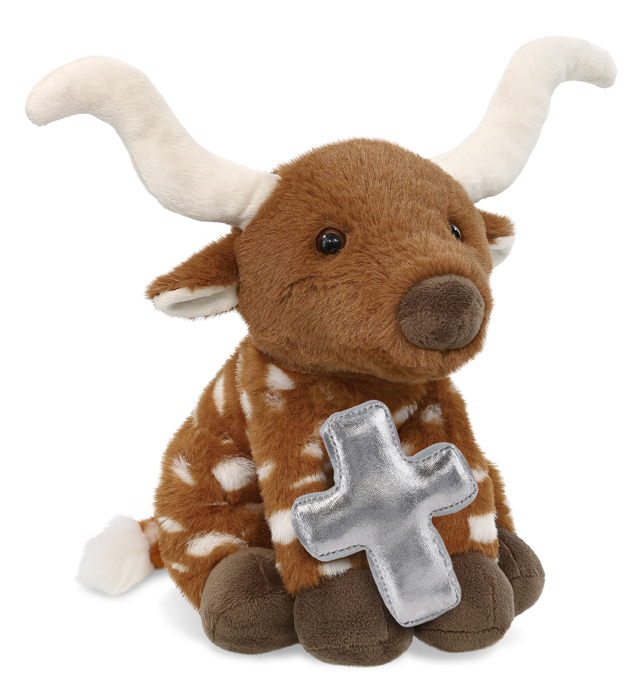 DolliBu Super Soft Floppy Longhorn Stuffed Animal with Silver Cross ...