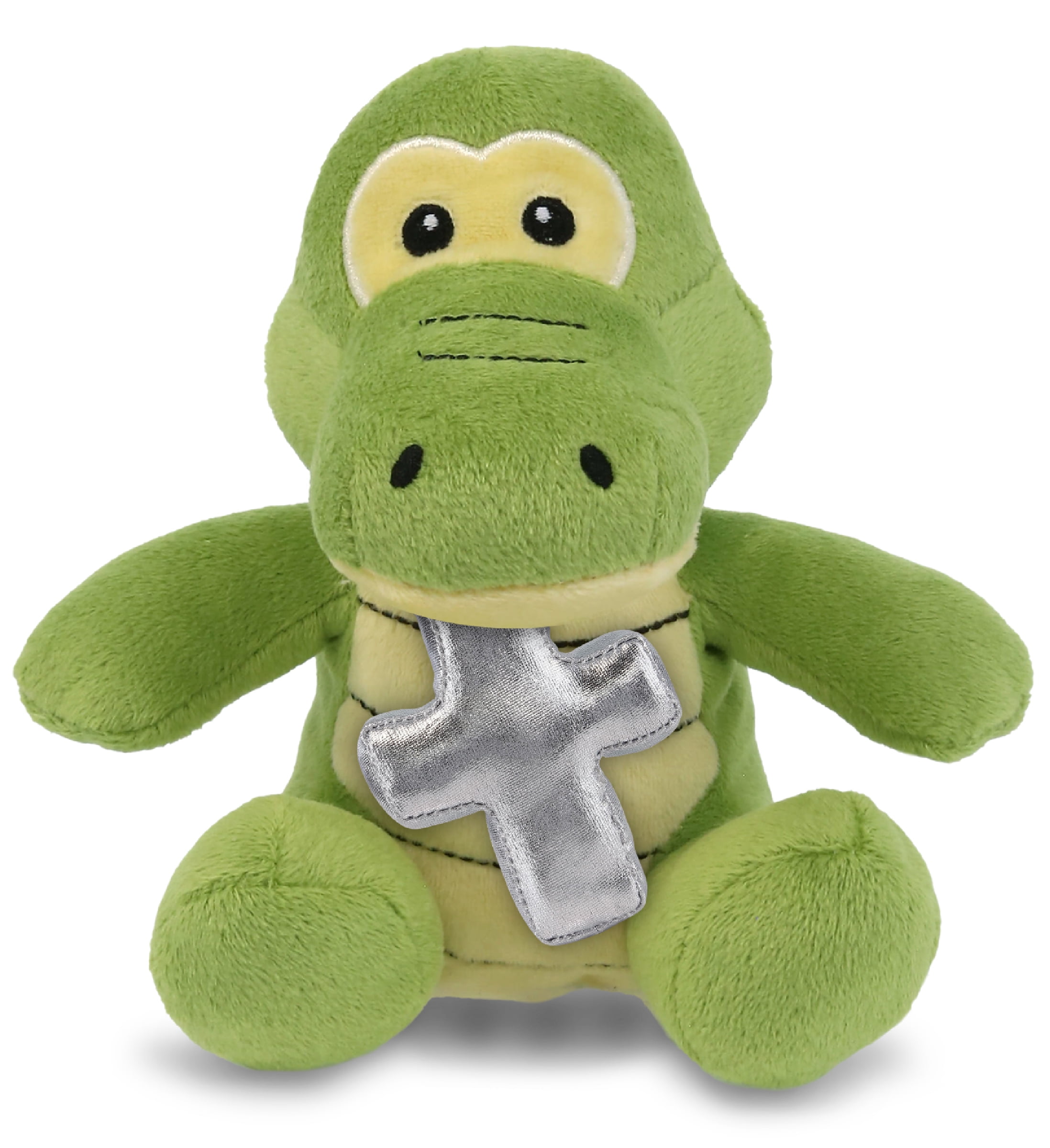 DolliBu Super Soft Gator Stuffed Animal with Silver Cross Plush ...