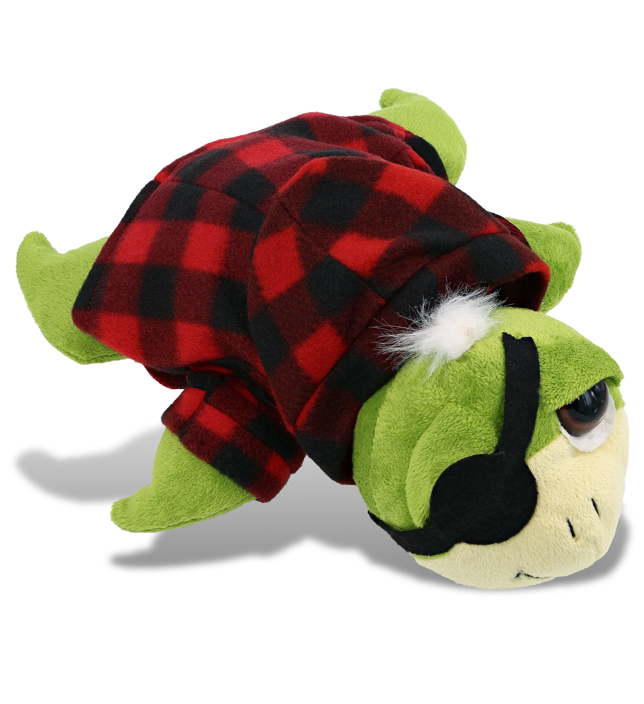 DolliBu Super Soft Green Pirate Sea Turtle Stuffed Animal with Plaid ...