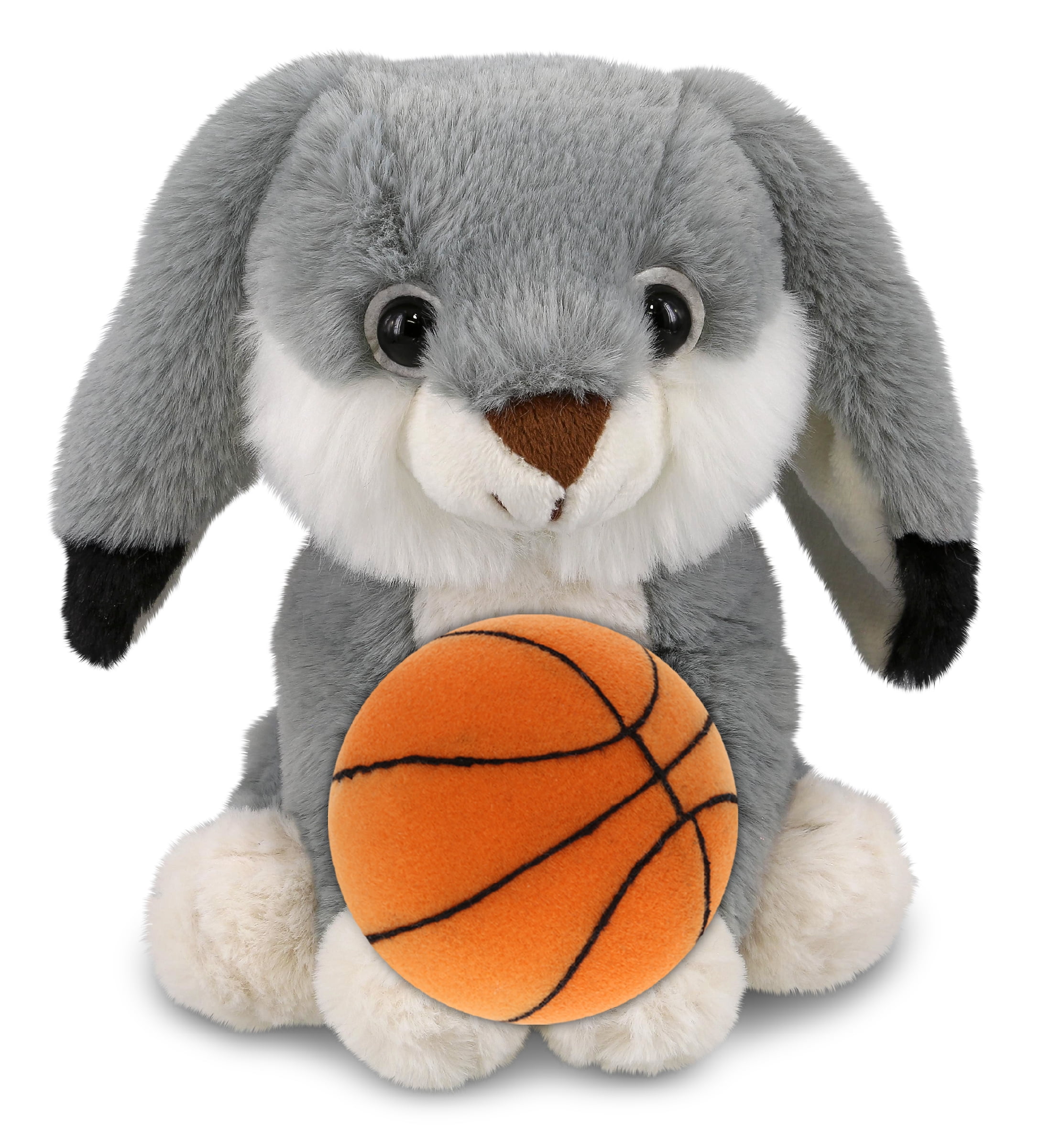 DolliBu Super Soft Grey Rabbit Stuffed Animal with Basketball Plush ...