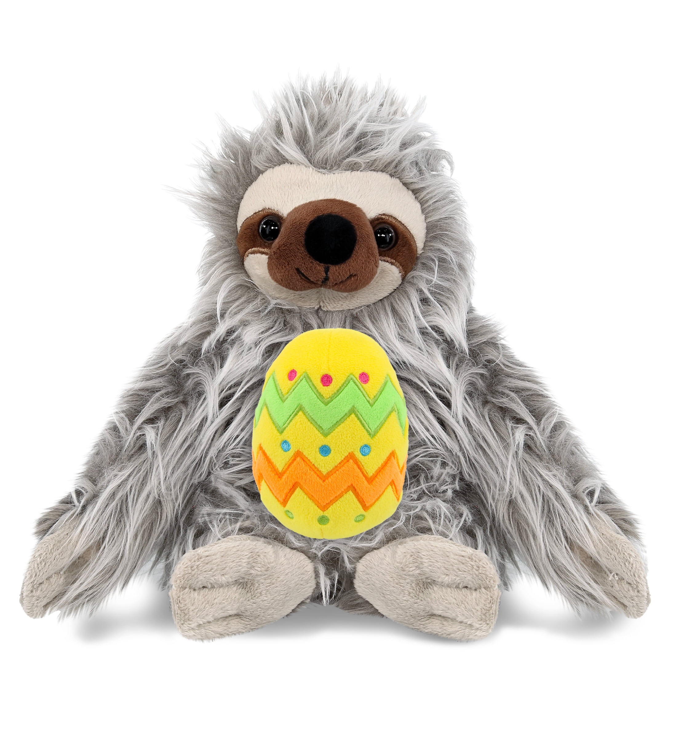 DolliBu Super Soft Grey Sloth with Yellow Easter Egg Plush - Perfect ...