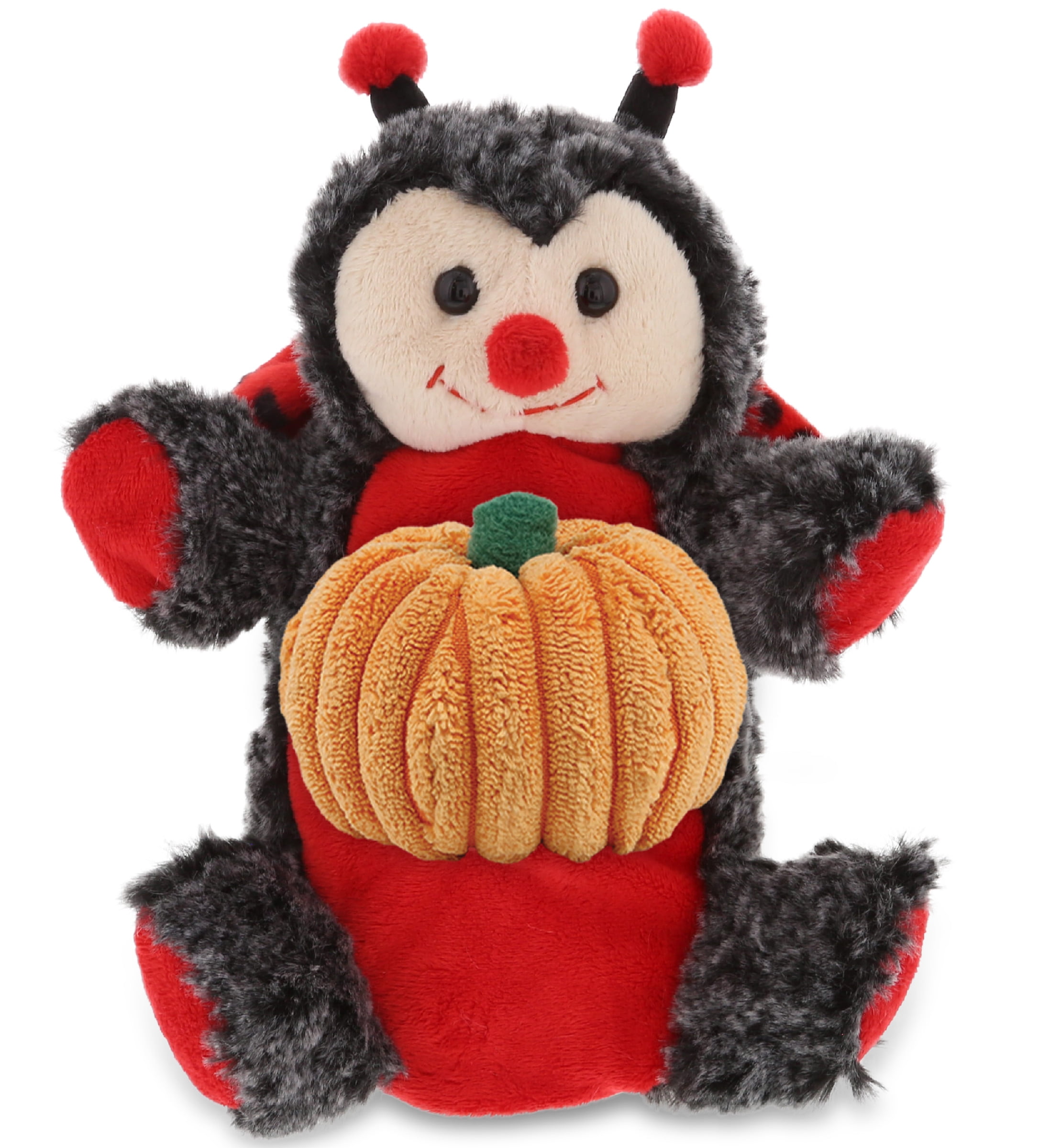 DolliBu Super Soft Ladybug Hand Puppet Stuffed Animal with Pumpkin ...