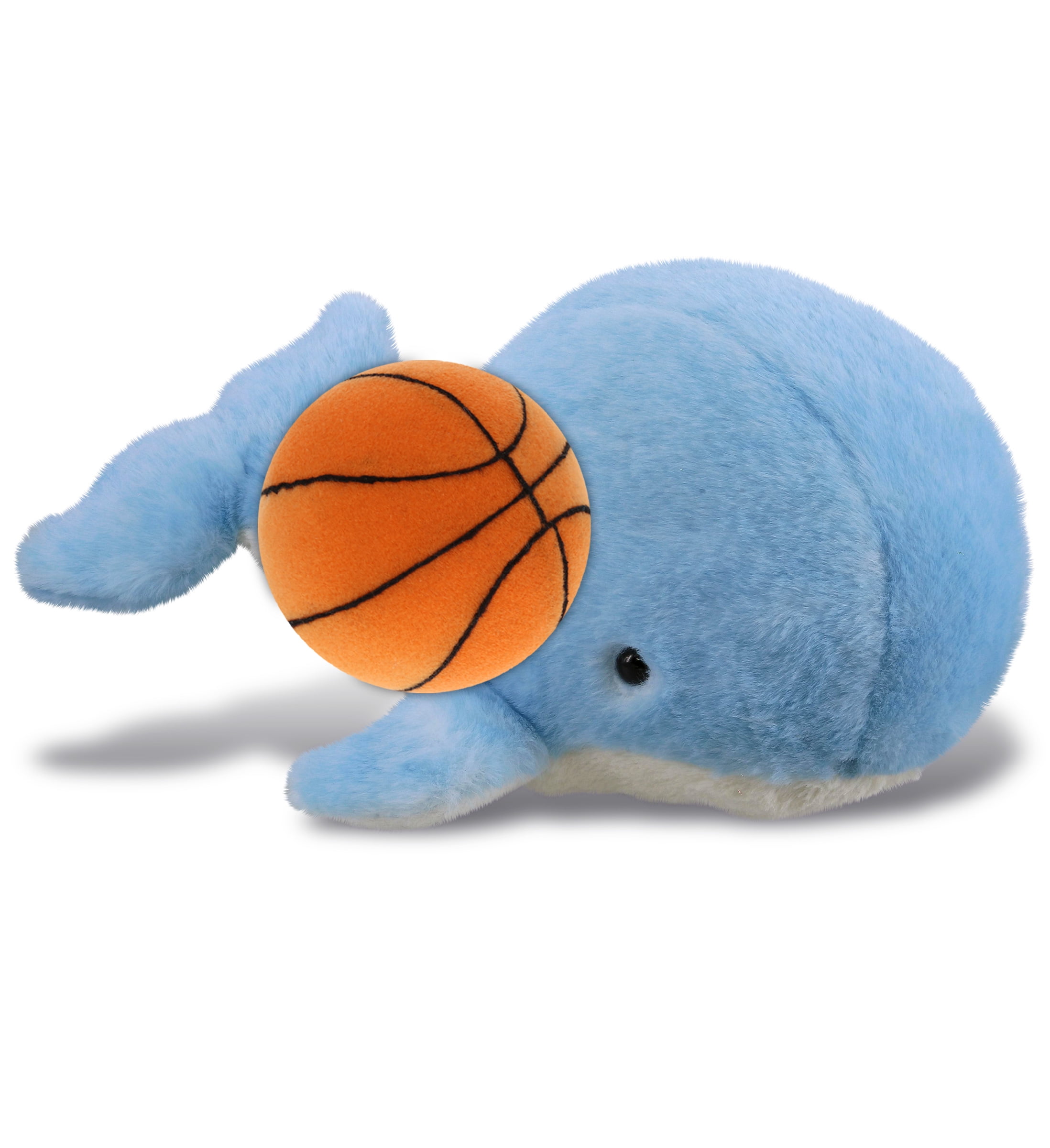 DolliBu Super Soft Large Blue Whale Stuffed Animal with Basketball ...