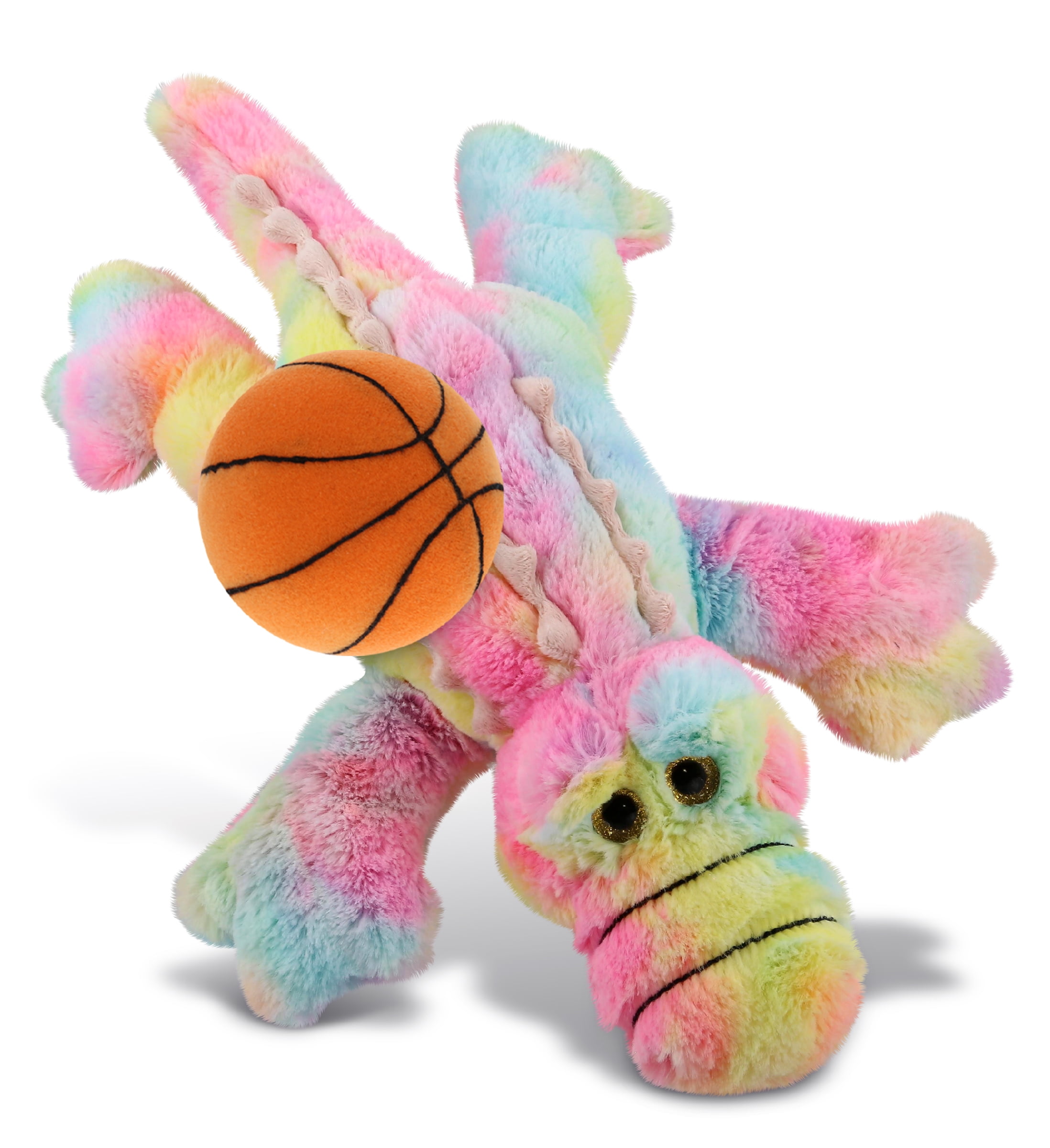 DolliBu Super Soft Large Rainbow Alligator Stuffed Animal with Basketball Plush – Huggable ...
