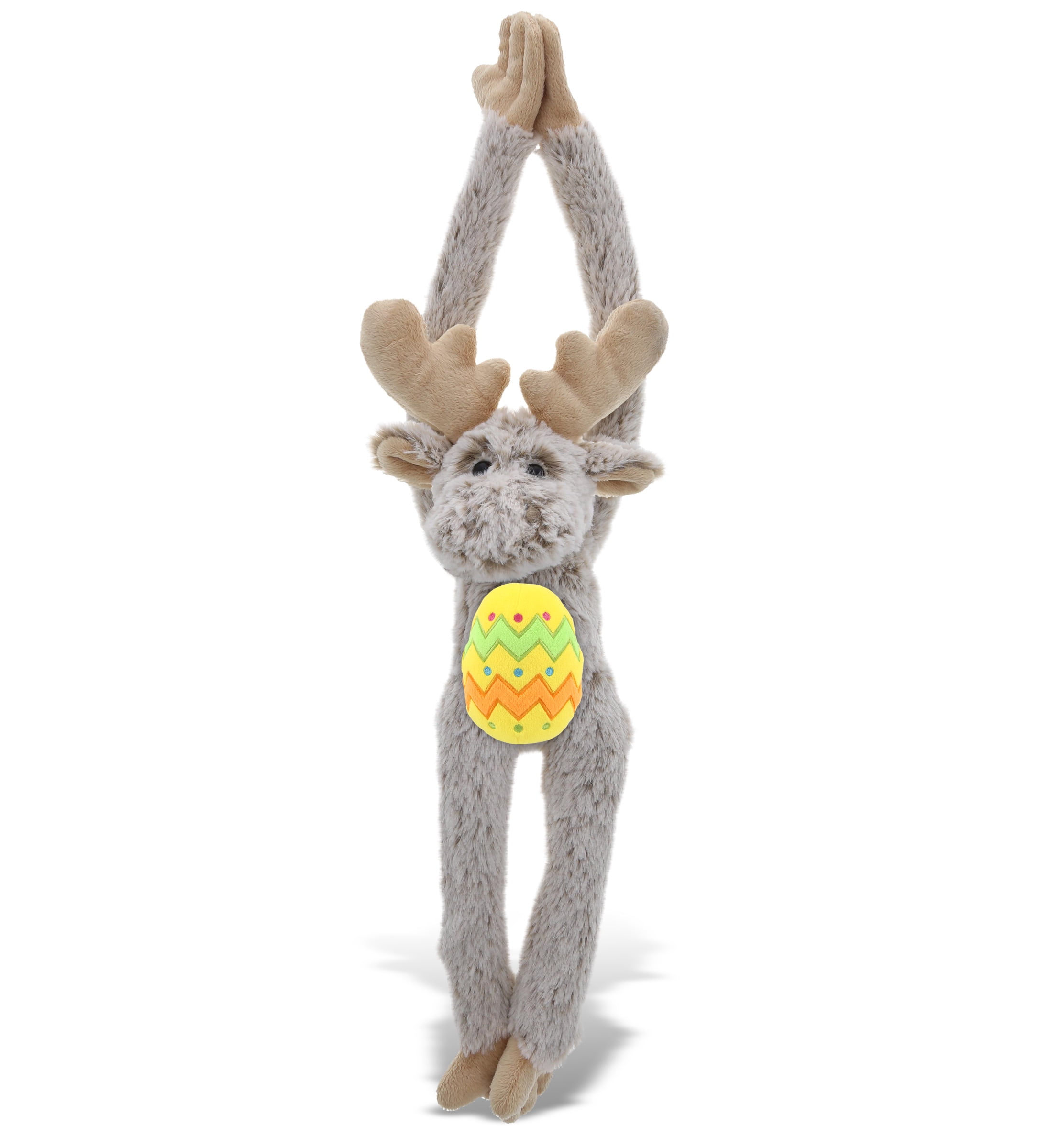 DolliBu Super Soft Long-Arm Hanging Moose with Yellow Easter Egg Plush ...