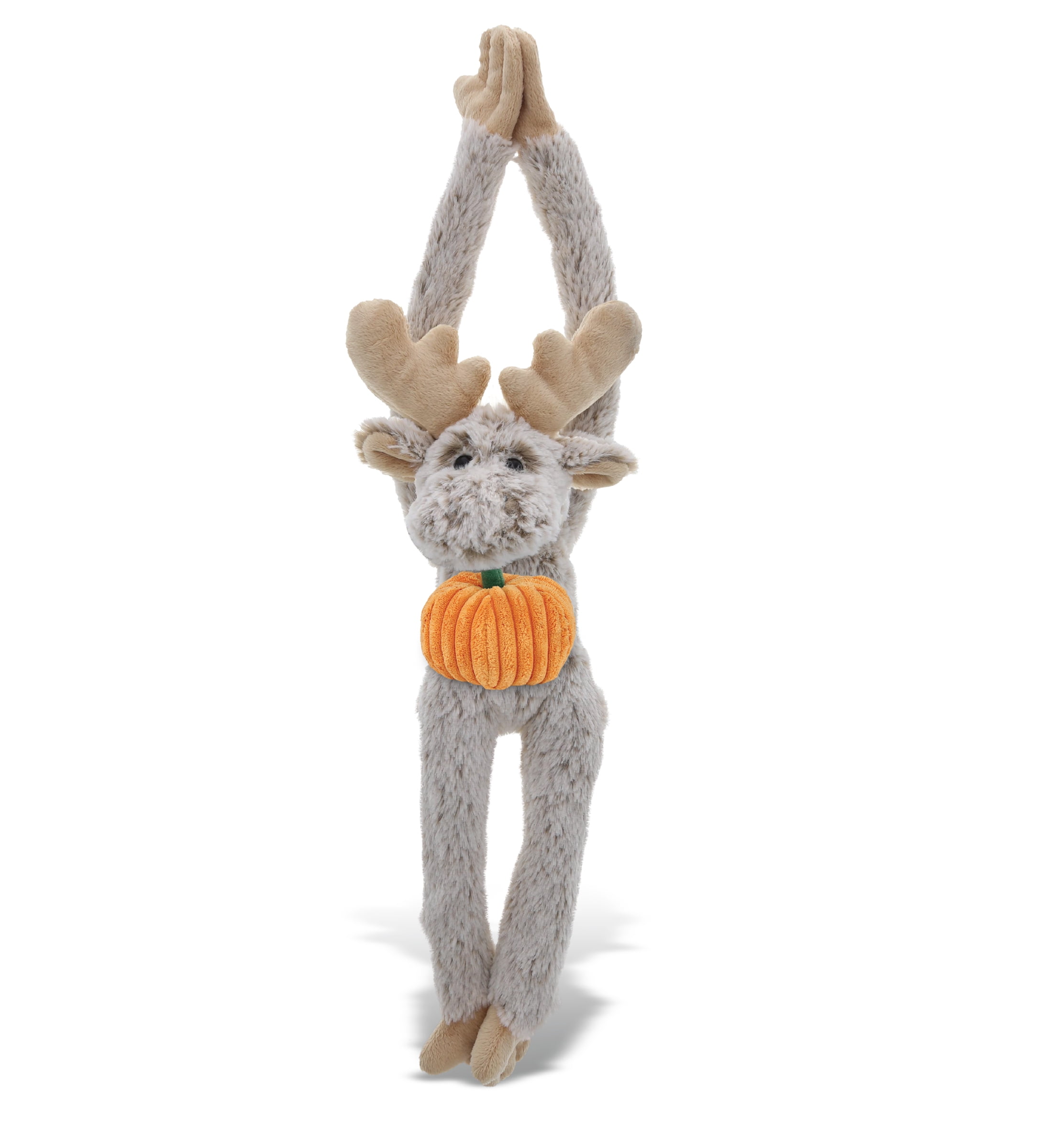 DolliBu Super Soft Long Arms Moose Stuffed Animal with Pumpkin Decor ...