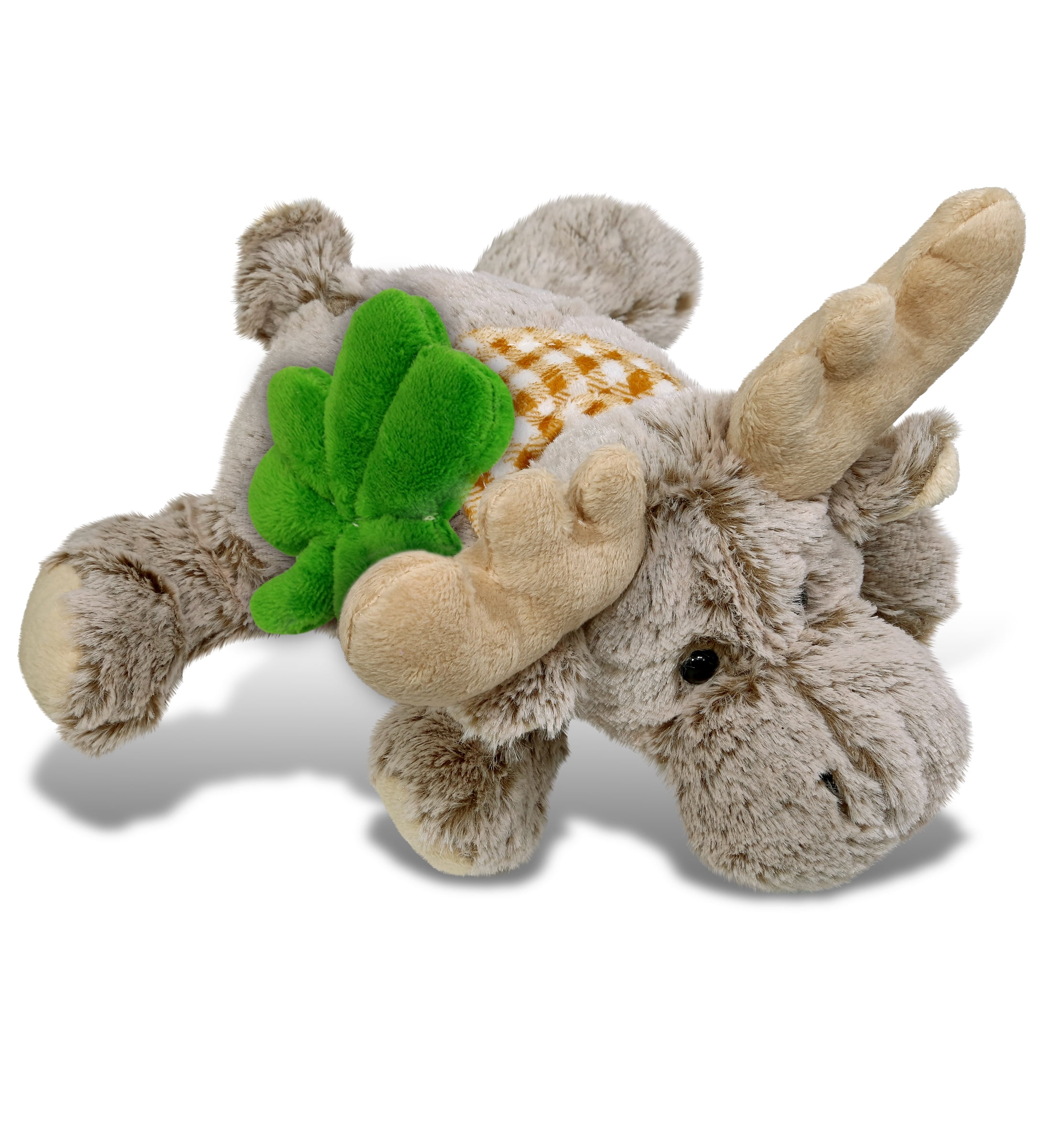 DolliBu Super Soft Lying Moose Stuffed Animal with Green Plush Shamrock ...