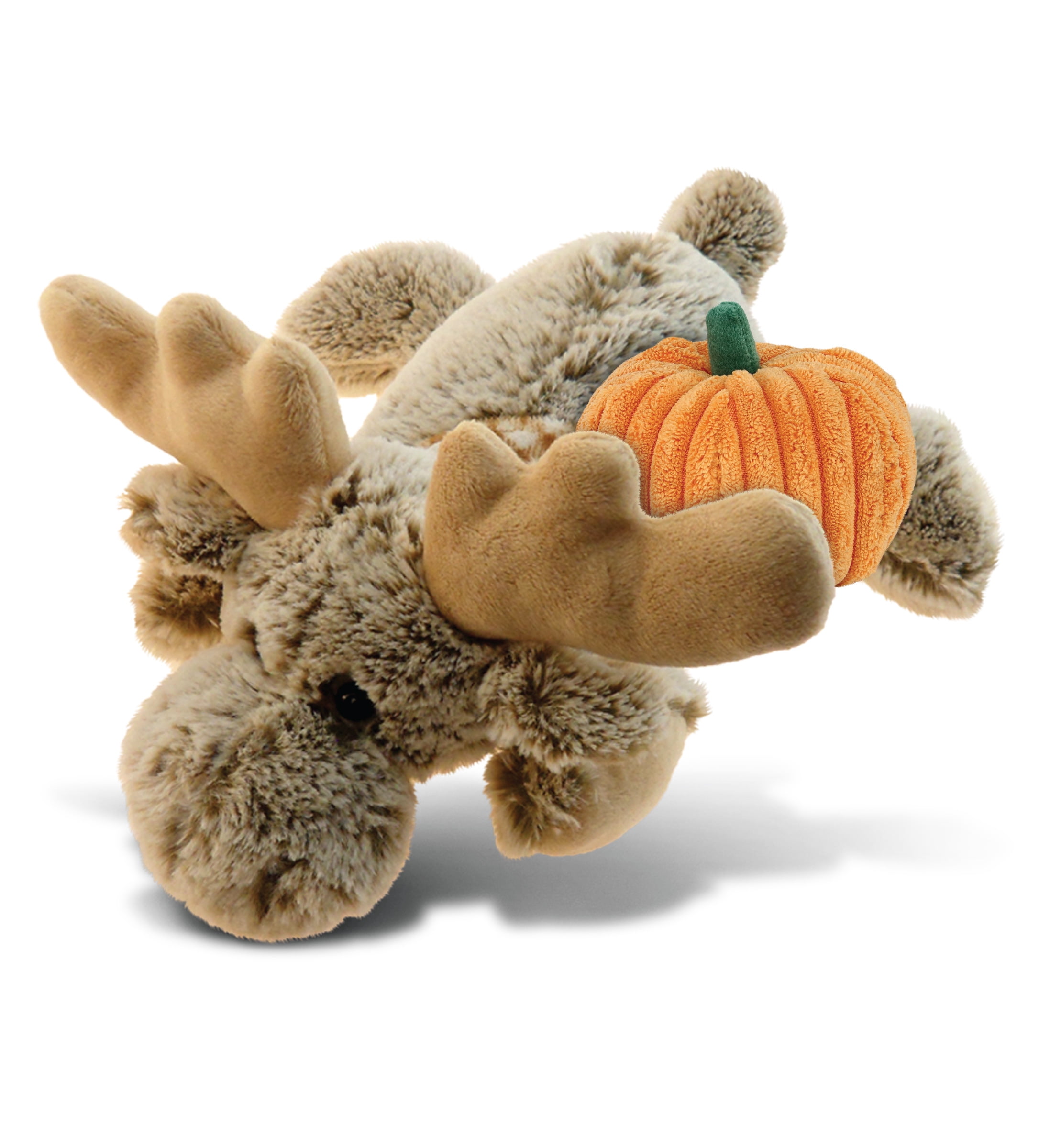 DolliBu Super Soft Lying Moose Stuffed Animal with Pumpkin Decor ...