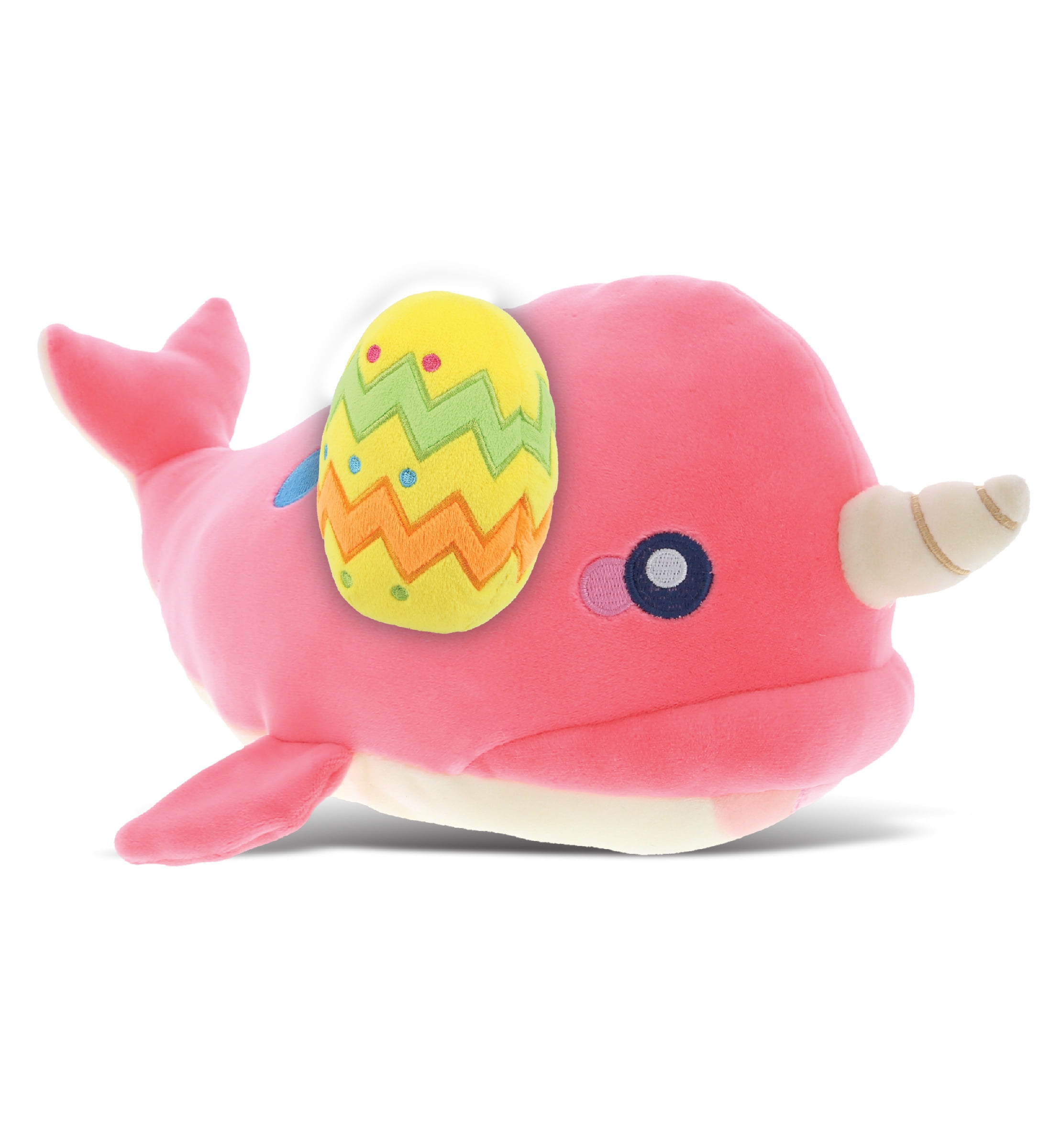 DolliBu Super Soft Pink Narwhal with Yellow Easter Egg Plush - Perfect ...
