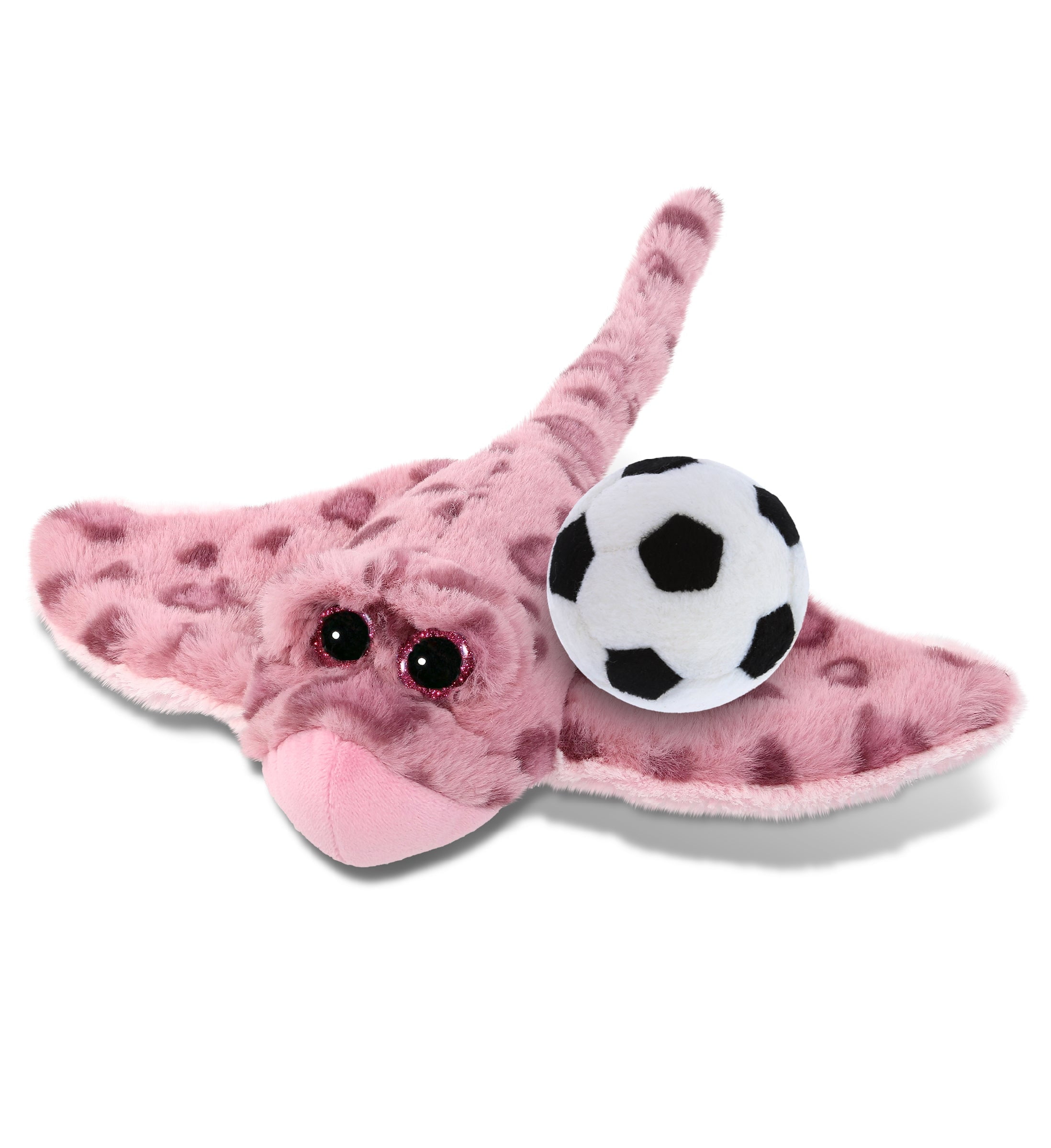 DolliBu Super Soft Pink Rose Stingray Stuffed Animal with Soccer Ball ...