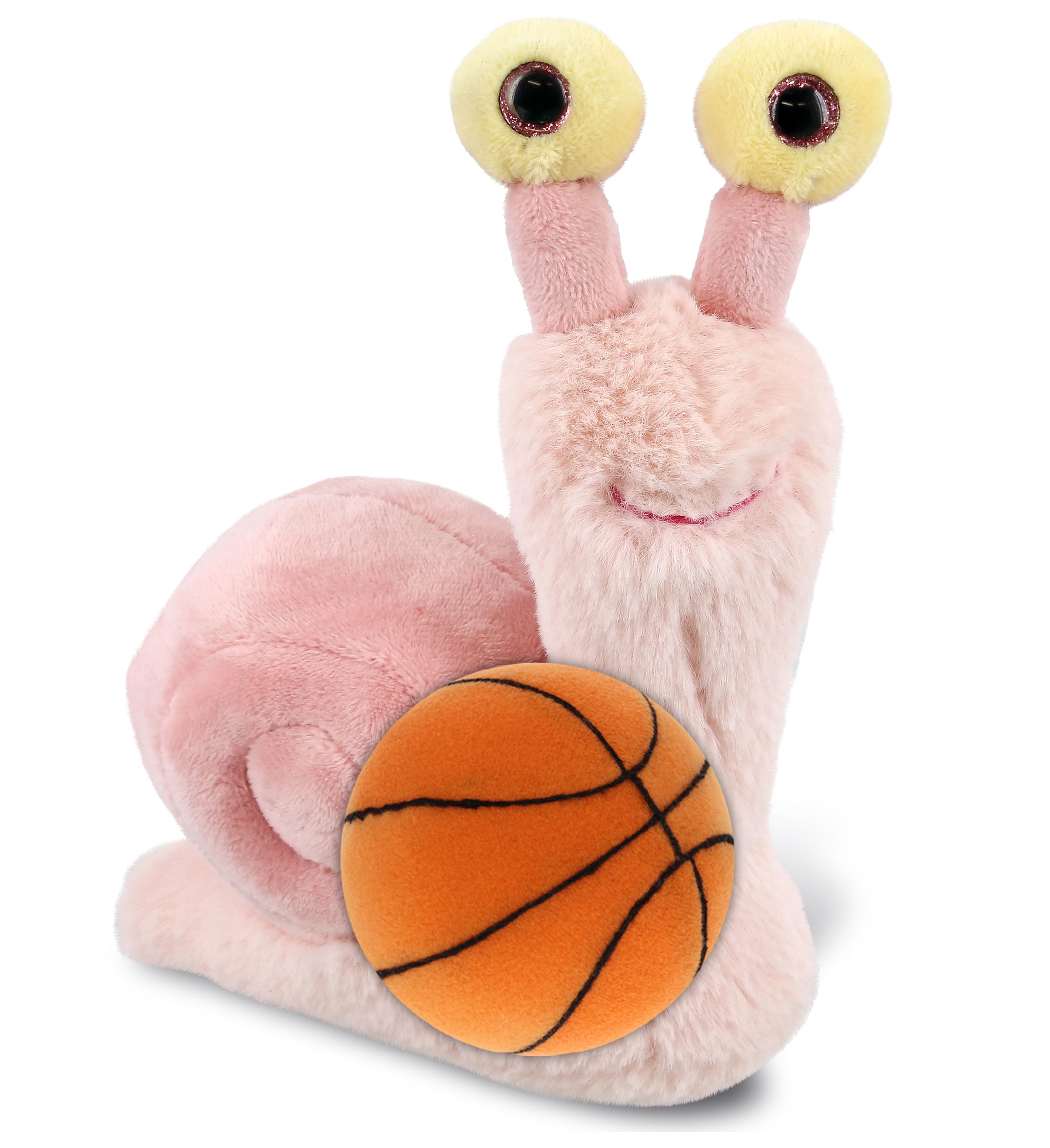 DolliBu Super Soft Pink Snail Stuffed Animal with Basketball Plush ...