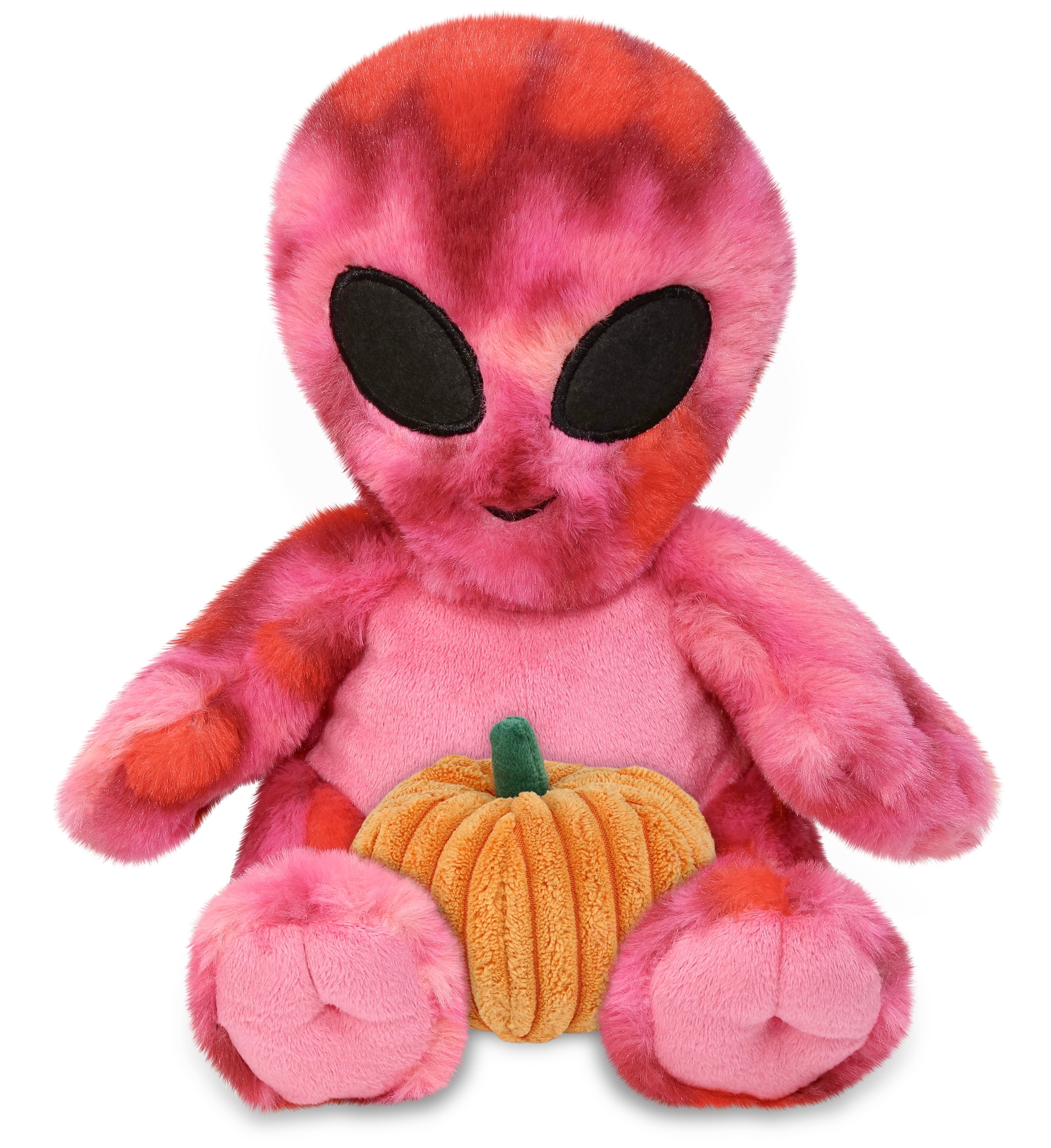 DolliBu Super Soft Pink Tie-Dye Alien Stuffed Toy with Pumpkin Decor ...