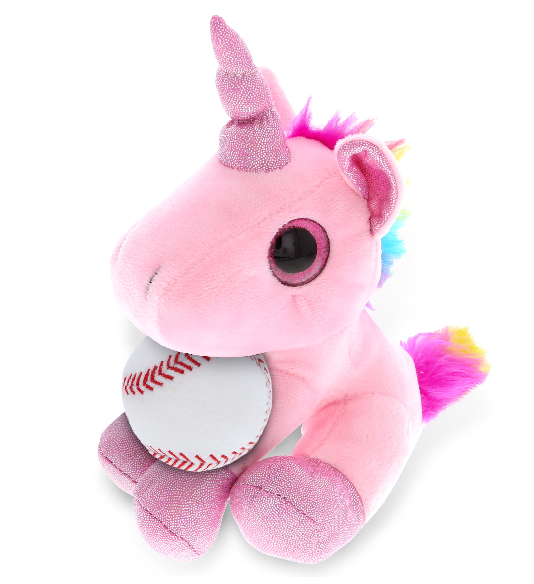 DolliBu Super Soft Pink Unicorn Stuffed Animal with Baseball Plush ...