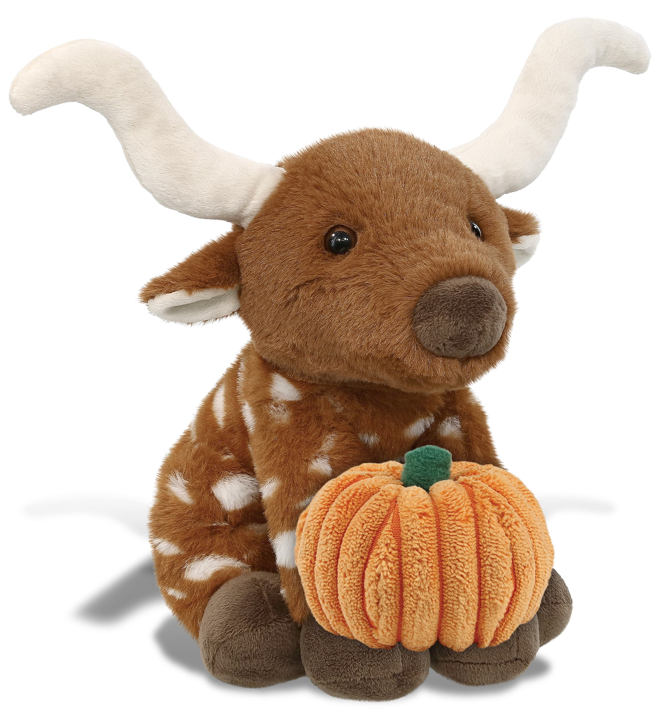 DolliBu Super Soft Plush Floppy Longhorn Stuffed Animal with Pumpkin ...