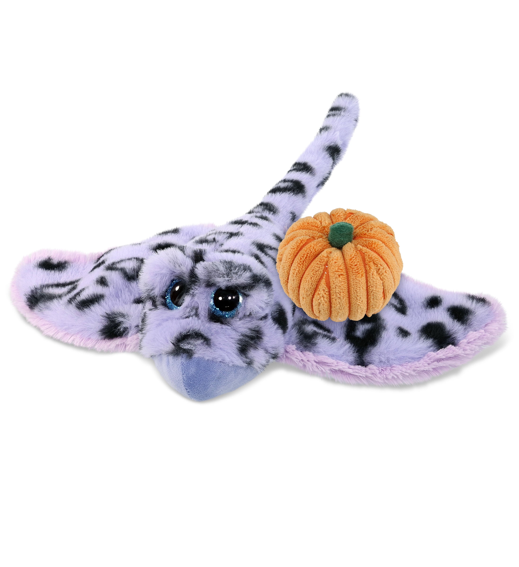 DolliBu Super Soft Purple Stingray Stuffed Animal with Pumpkin Decor - Pumpkin Plush Animal for ...