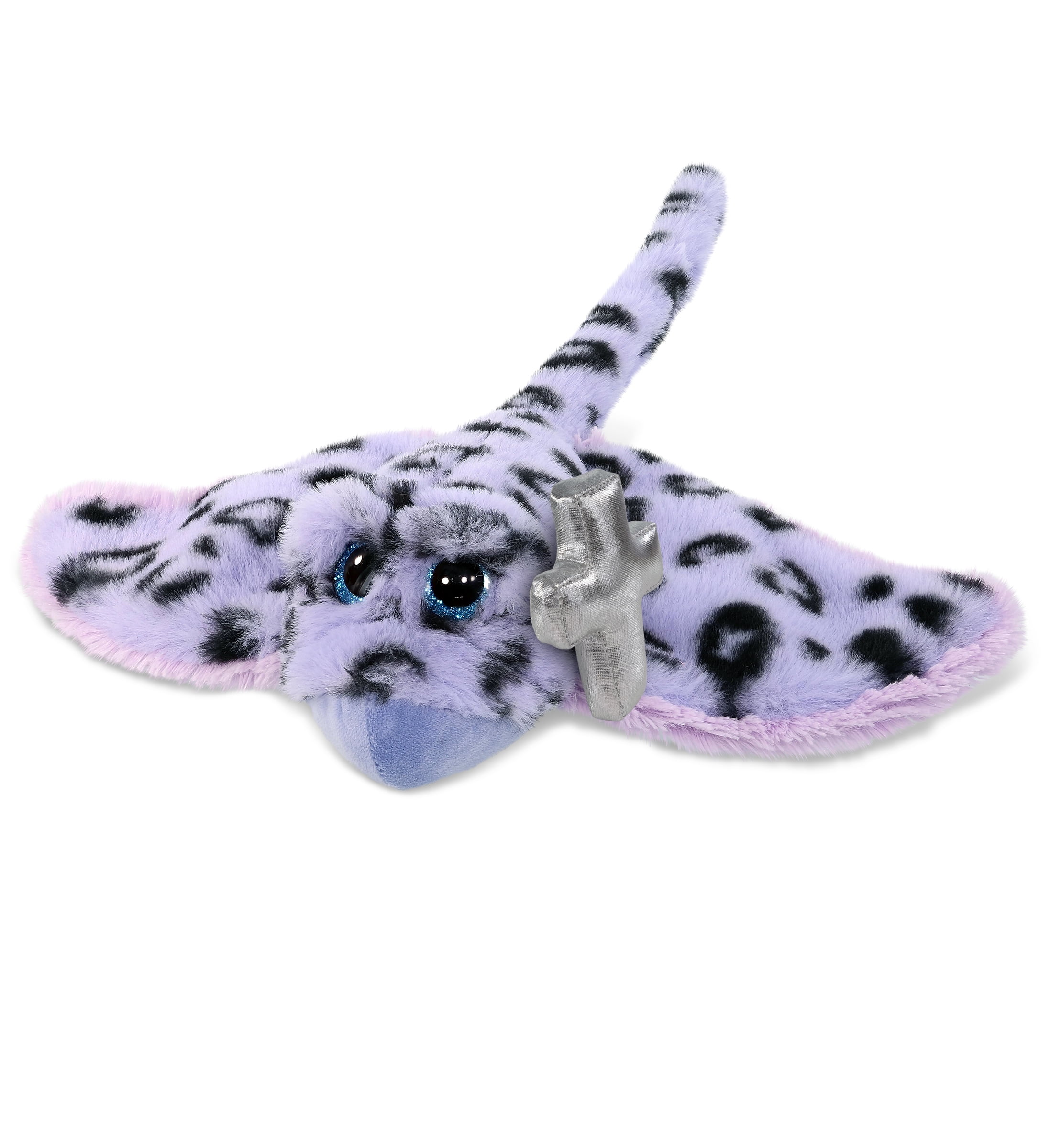 DolliBu Super Soft Purple Stingray Stuffed Animal with Silver Cross ...