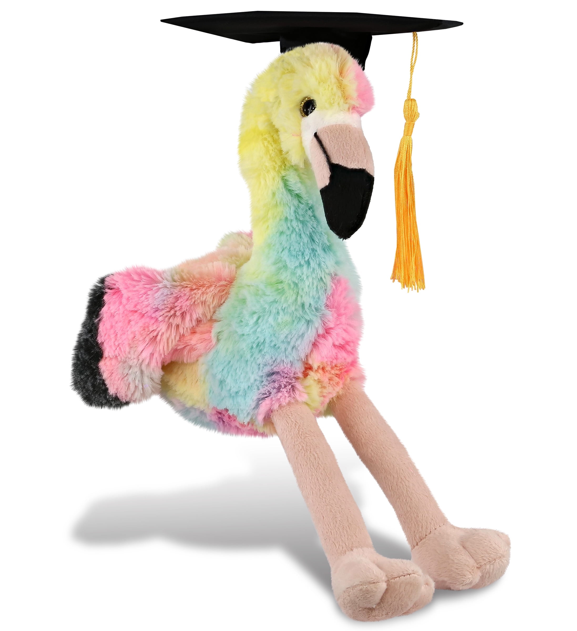 DolliBu Super Soft Rainbow Flamingo Graduation Plush Toy – Cute Plush ...