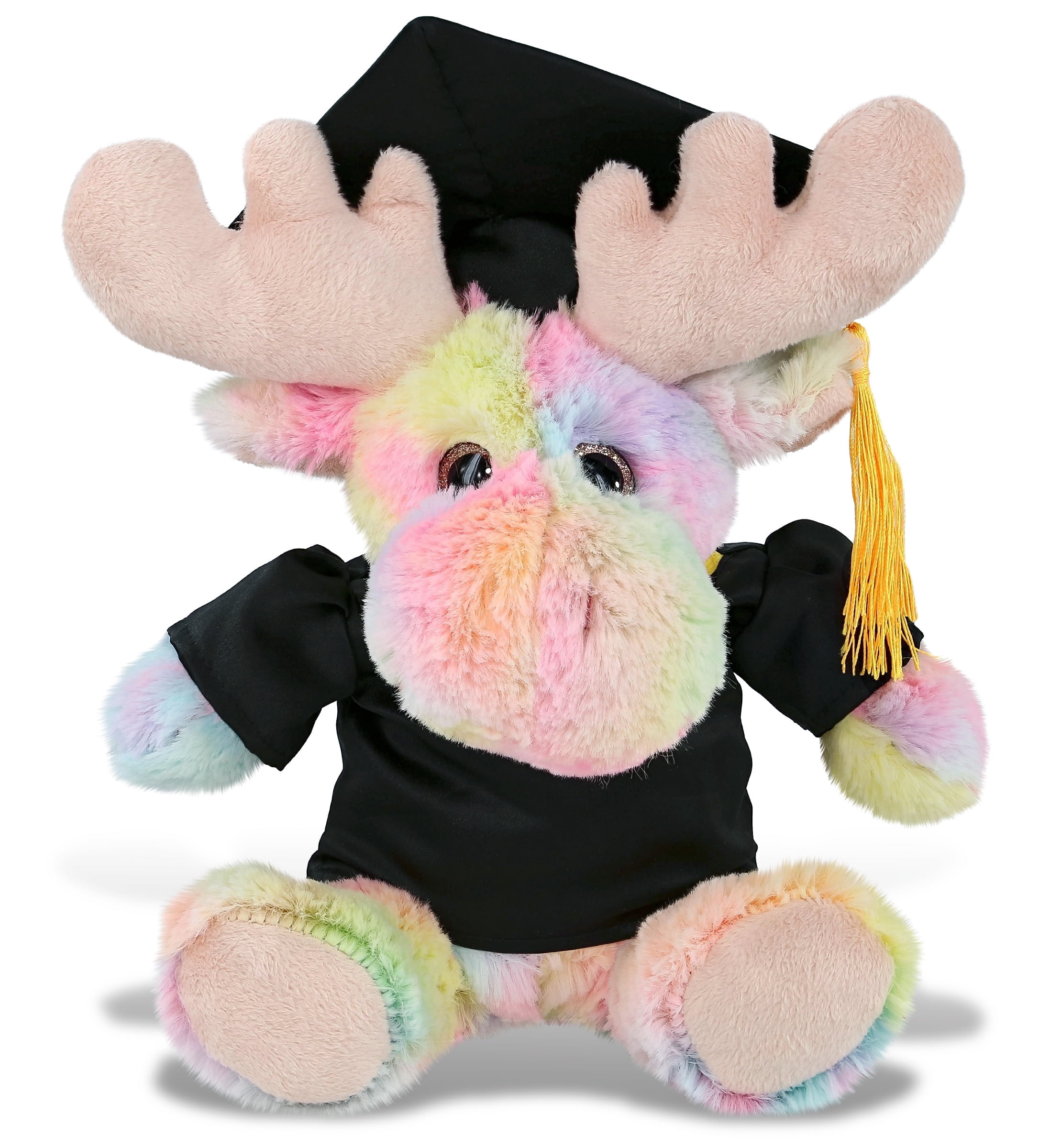 DolliBu Super Soft Rainbow Moose Graduation Plush Toy - Cute Moose ...