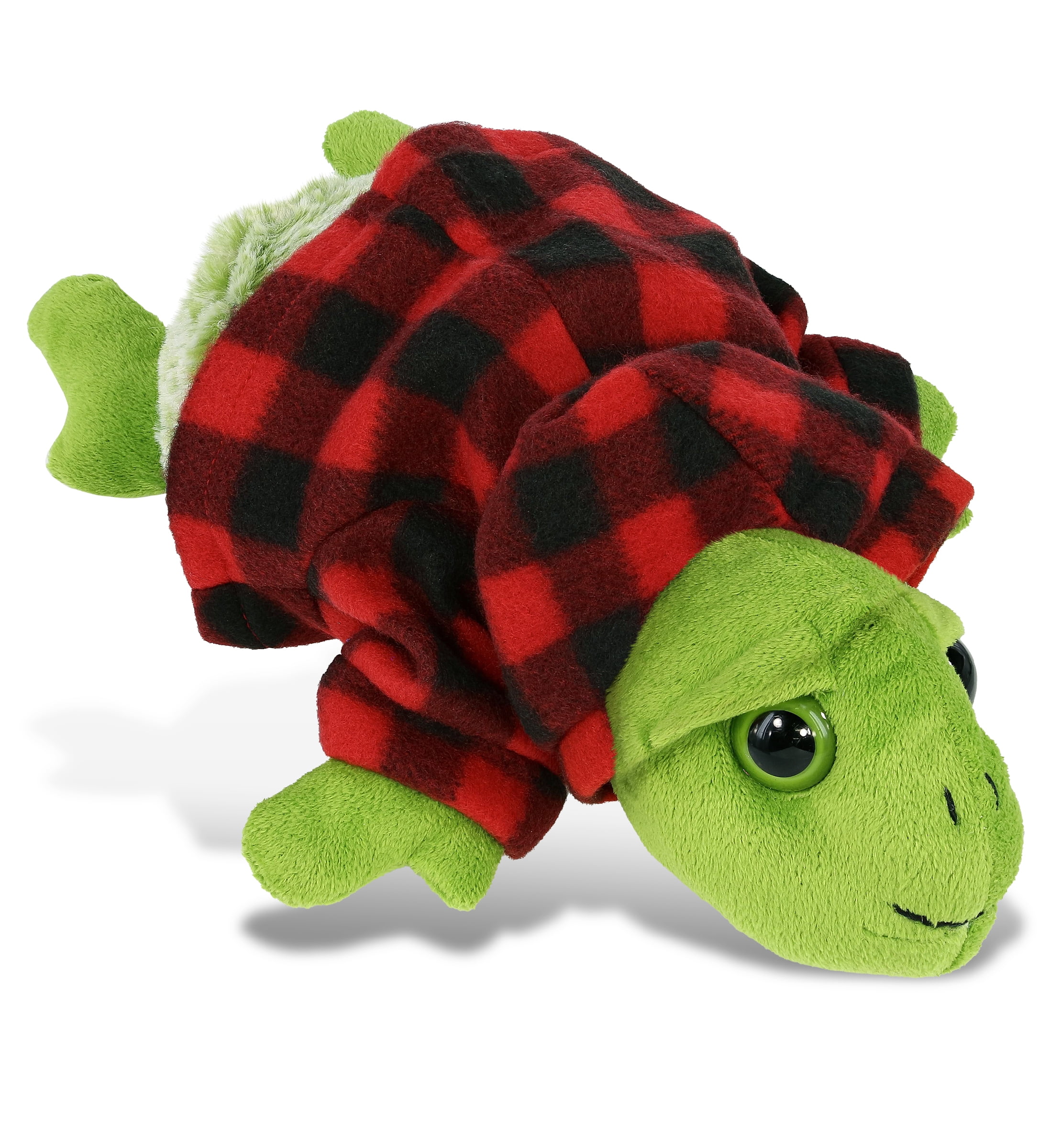 DolliBu Super Soft Sea Turtle Stuffed Animal with Plaid Red Hoodie ...