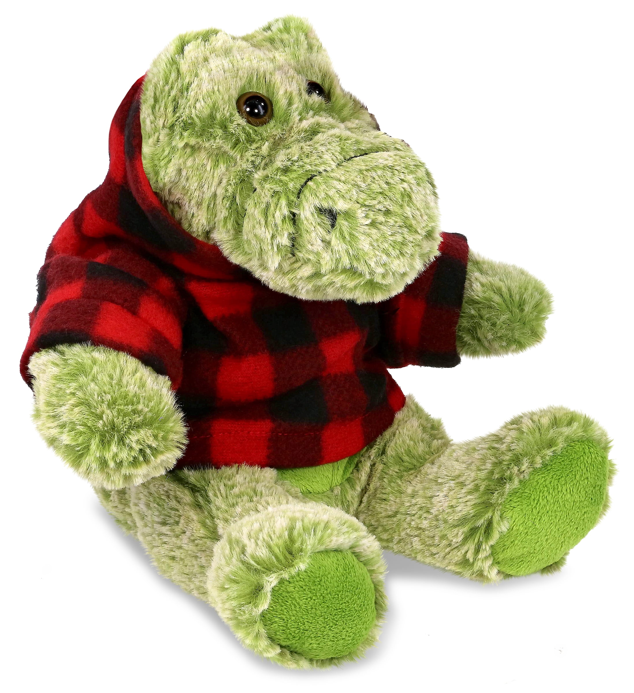 DolliBu Super Soft Sitting Alligator Stuffed Animal with Plaid Red ...