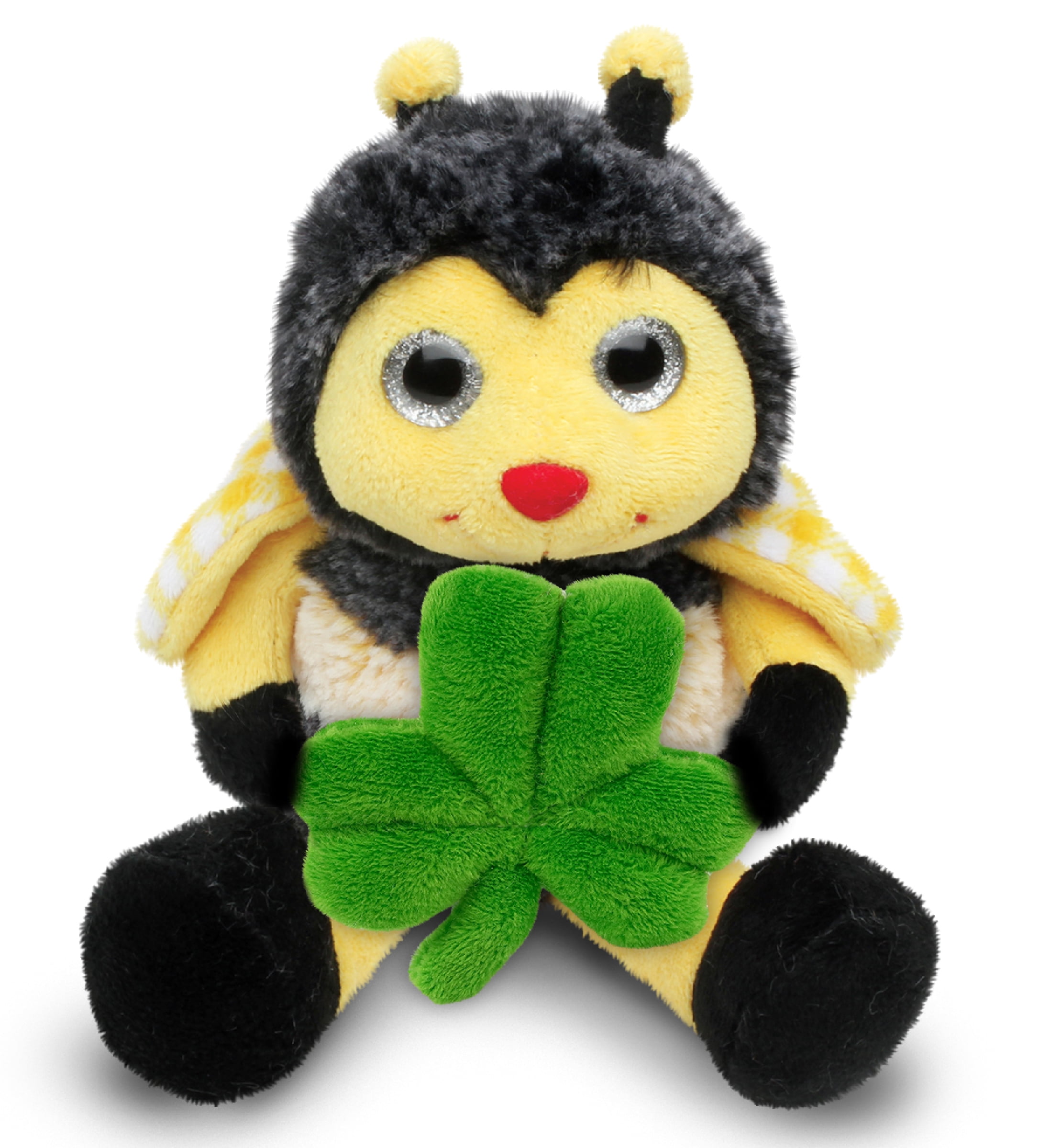 DolliBu Super Soft Sitting Bee Stuffed Animal with Green Plush Shamrock ...