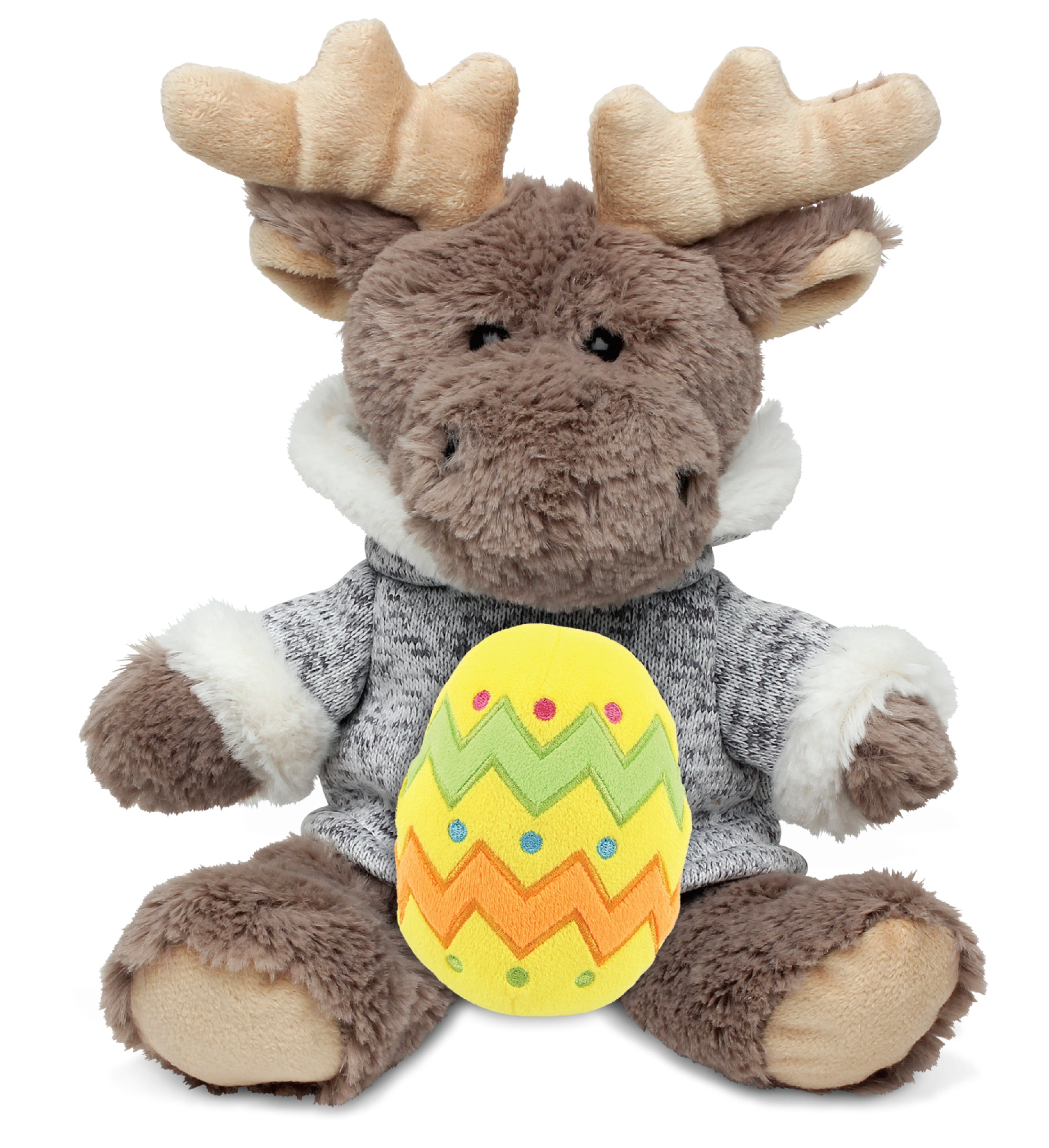DolliBu Super Soft Sitting Moose with Yellow Easter Egg Plush - Perfect ...