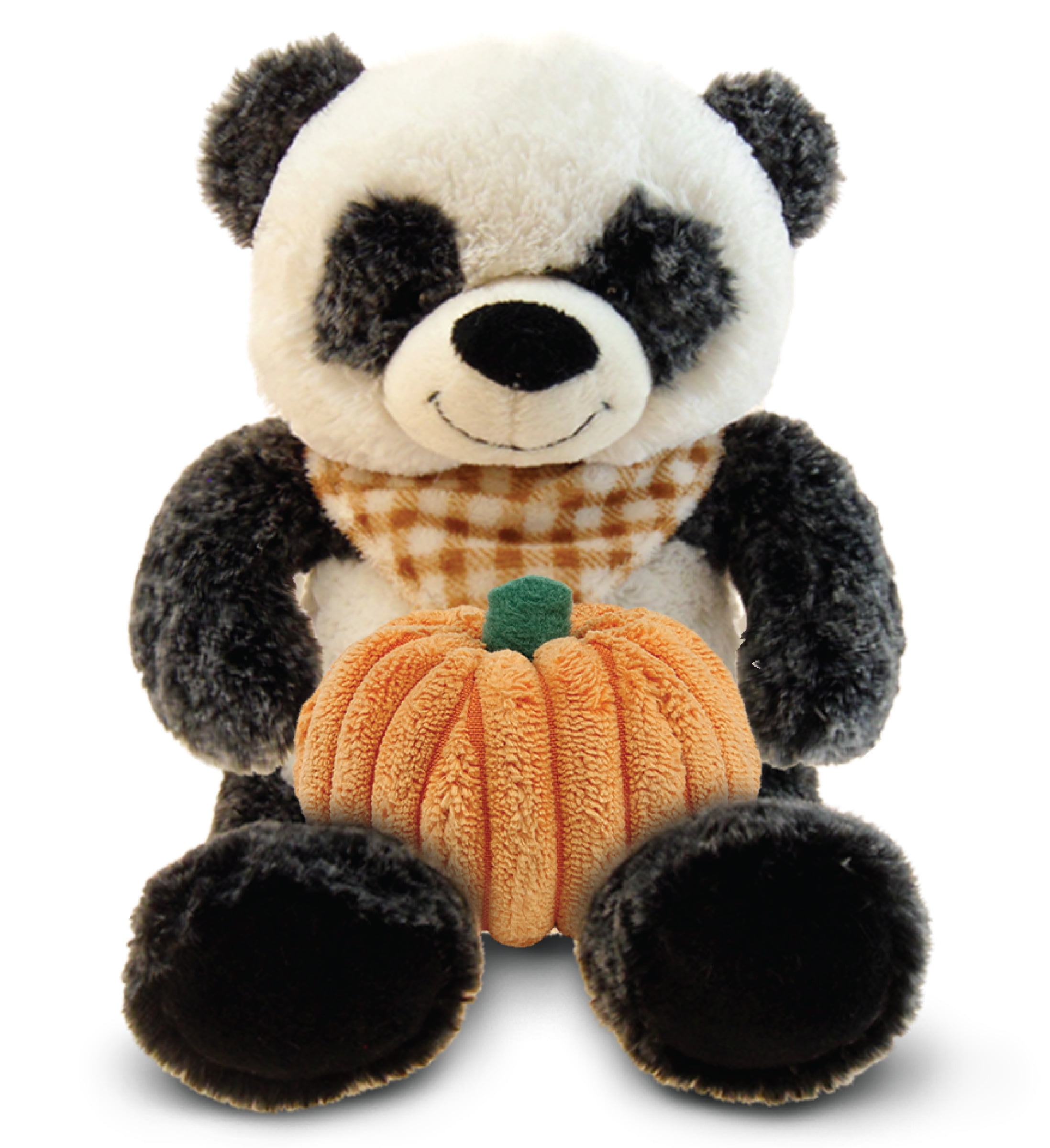 DolliBu Super Soft Sitting Panda Bear Stuffed Animal with Pumpkin Decor ...