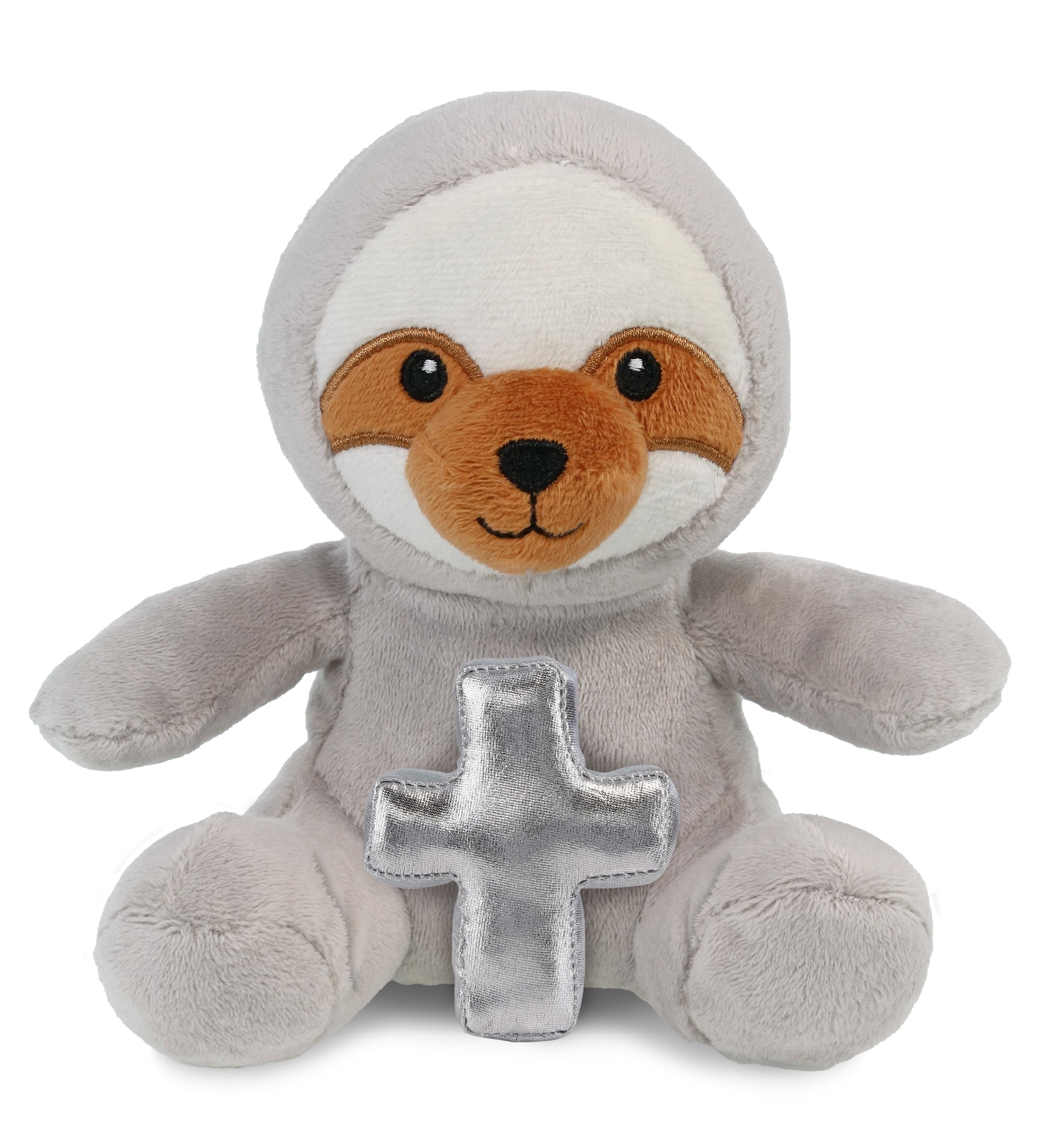 DolliBu Super Soft Sloth Stuffed Animal with Silver Cross Plush ...