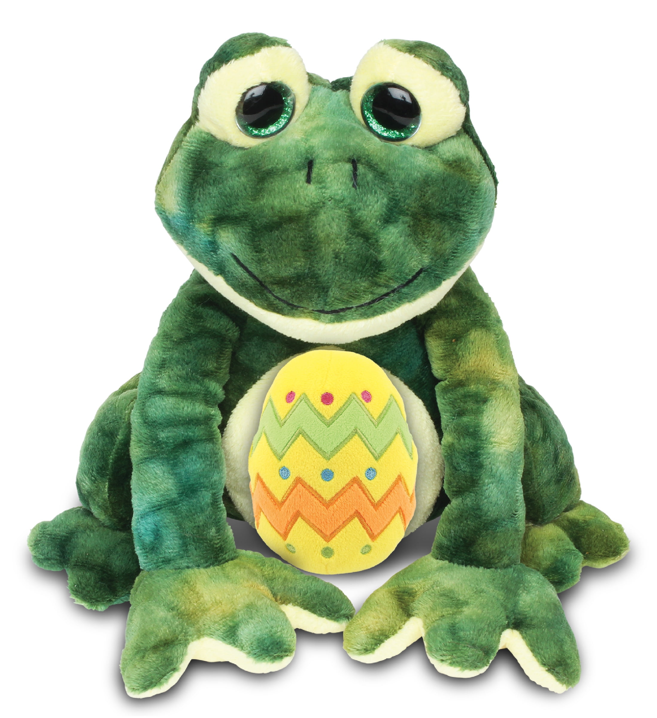 DolliBu Super Soft Squat Frog with Yellow Easter Egg Plush - Perfect ...