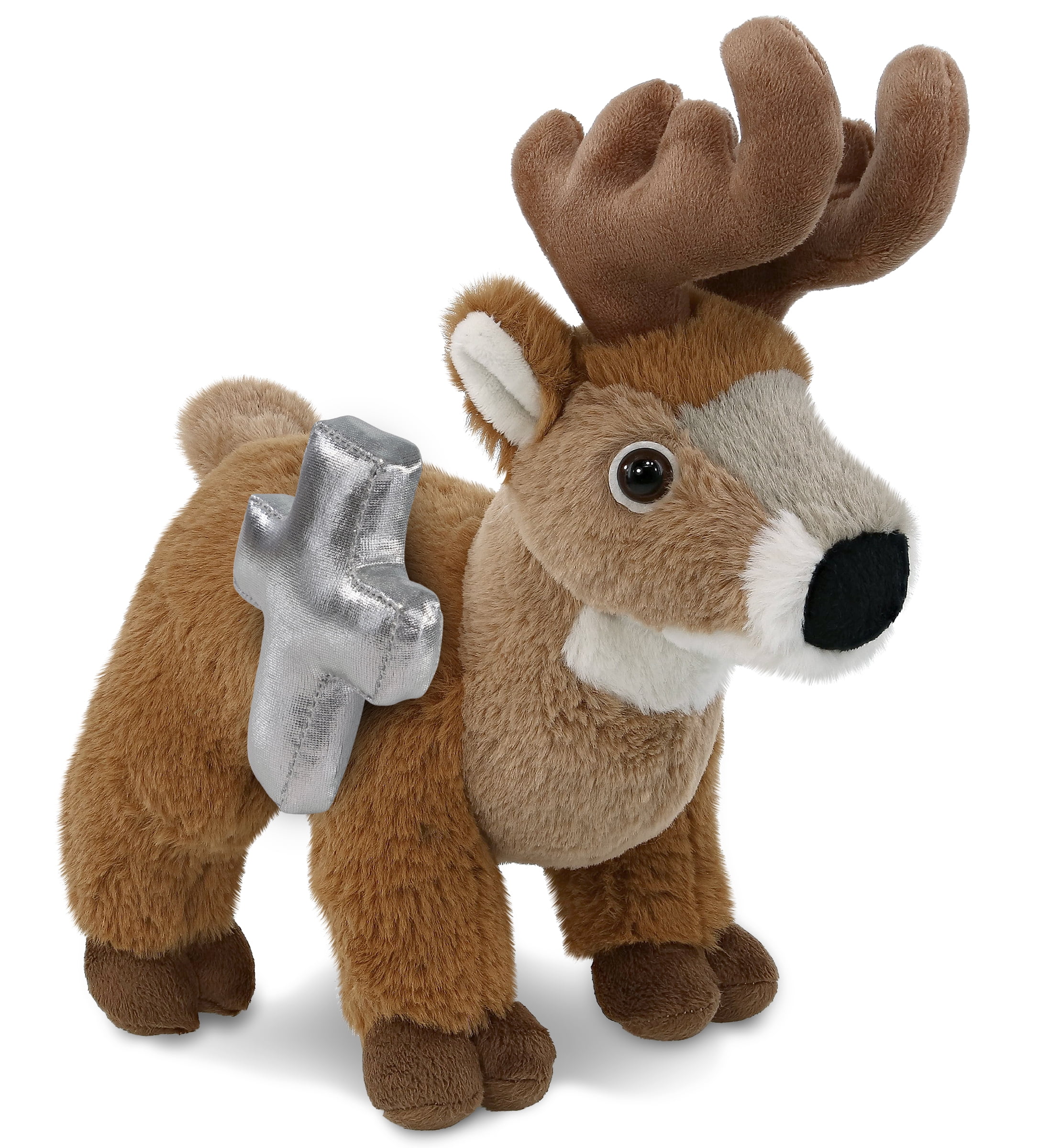 DolliBu Super Soft Standing Deer Stuffed Animal with Silver Cross Plush ...