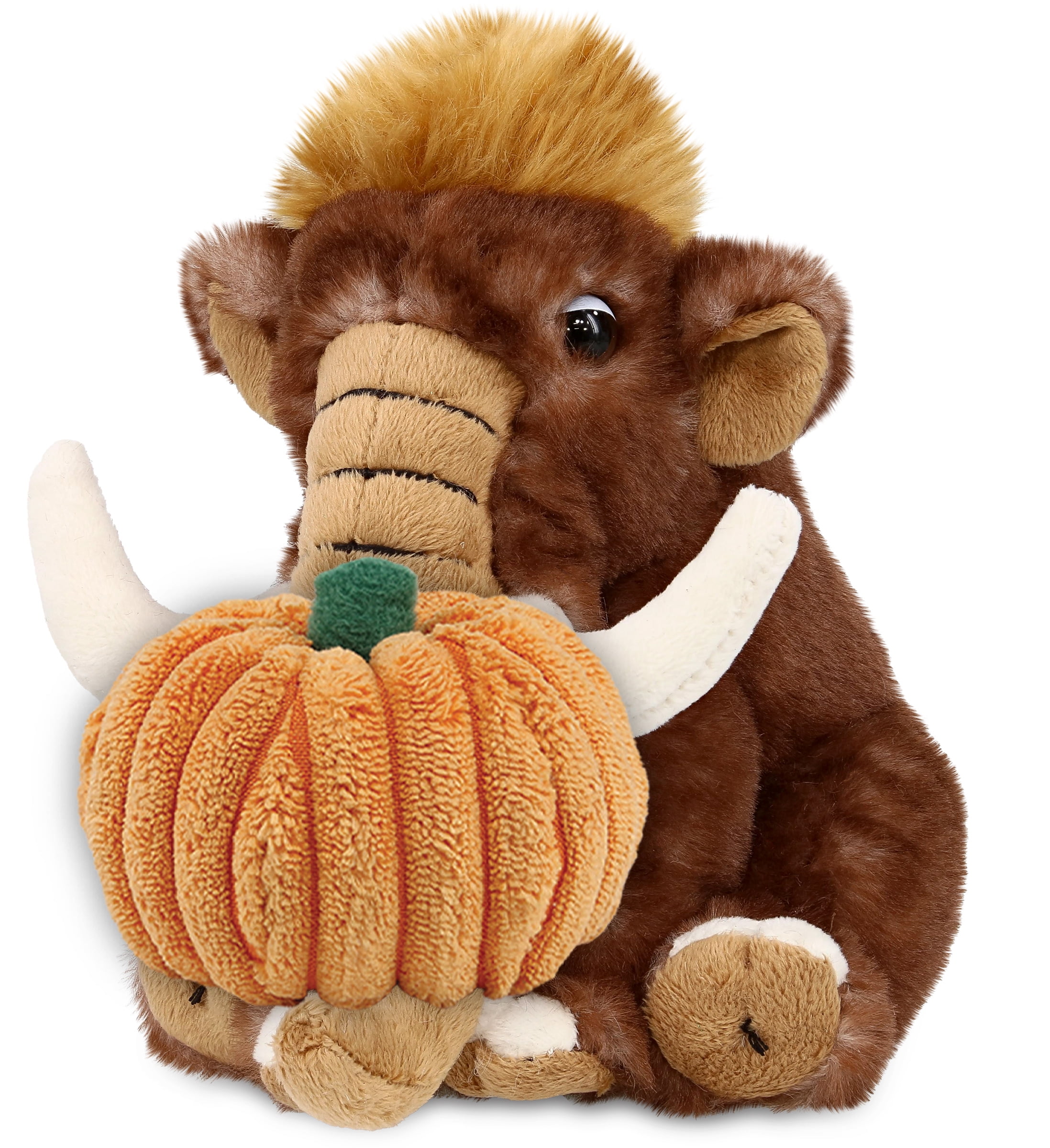 DolliBu Super Soft Wild Mammoth Stuffed Animal with Pumpkin Plush Decor ...