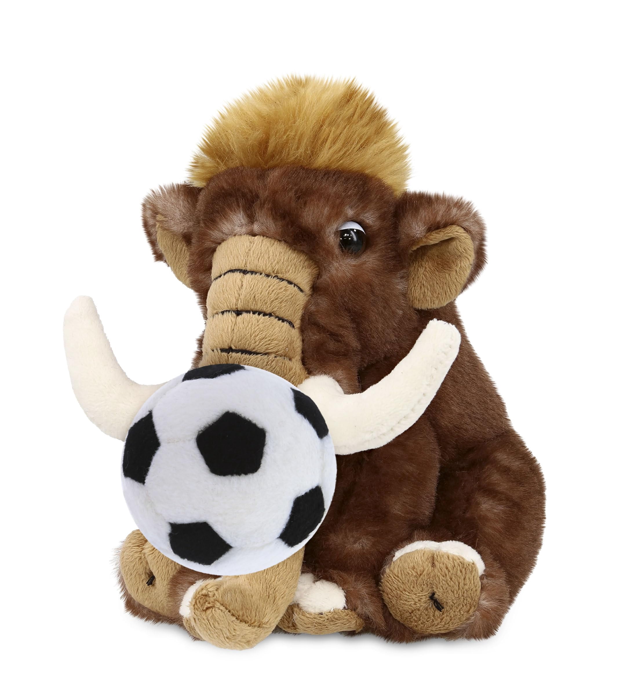 DolliBu Super Soft Wild Mammoth Stuffed Animal with Soccer Ball Plush ...
