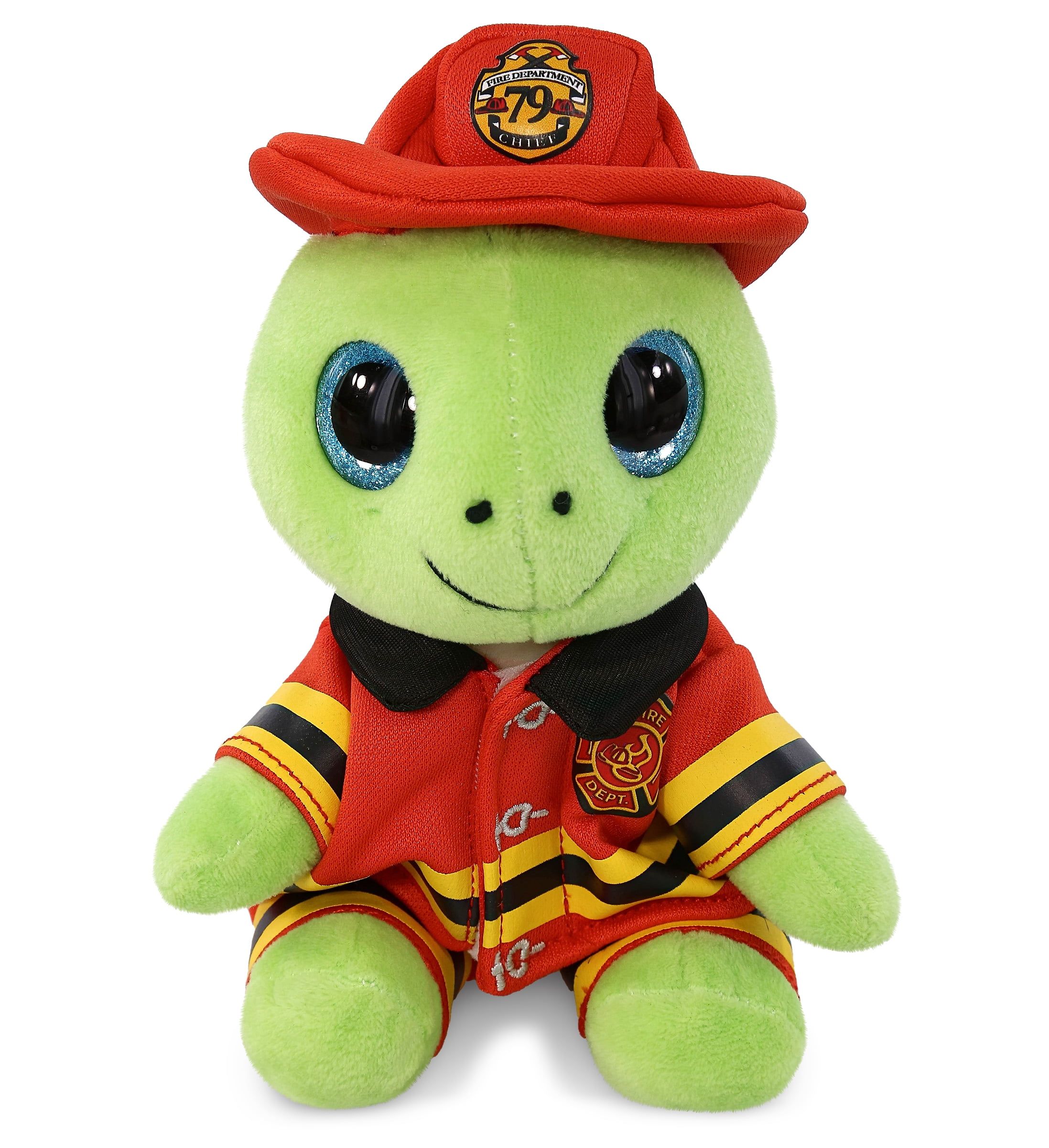 DolliBu Turtle Firefighter Stuffed Animal - Super Soft Green Sea Turtle ...