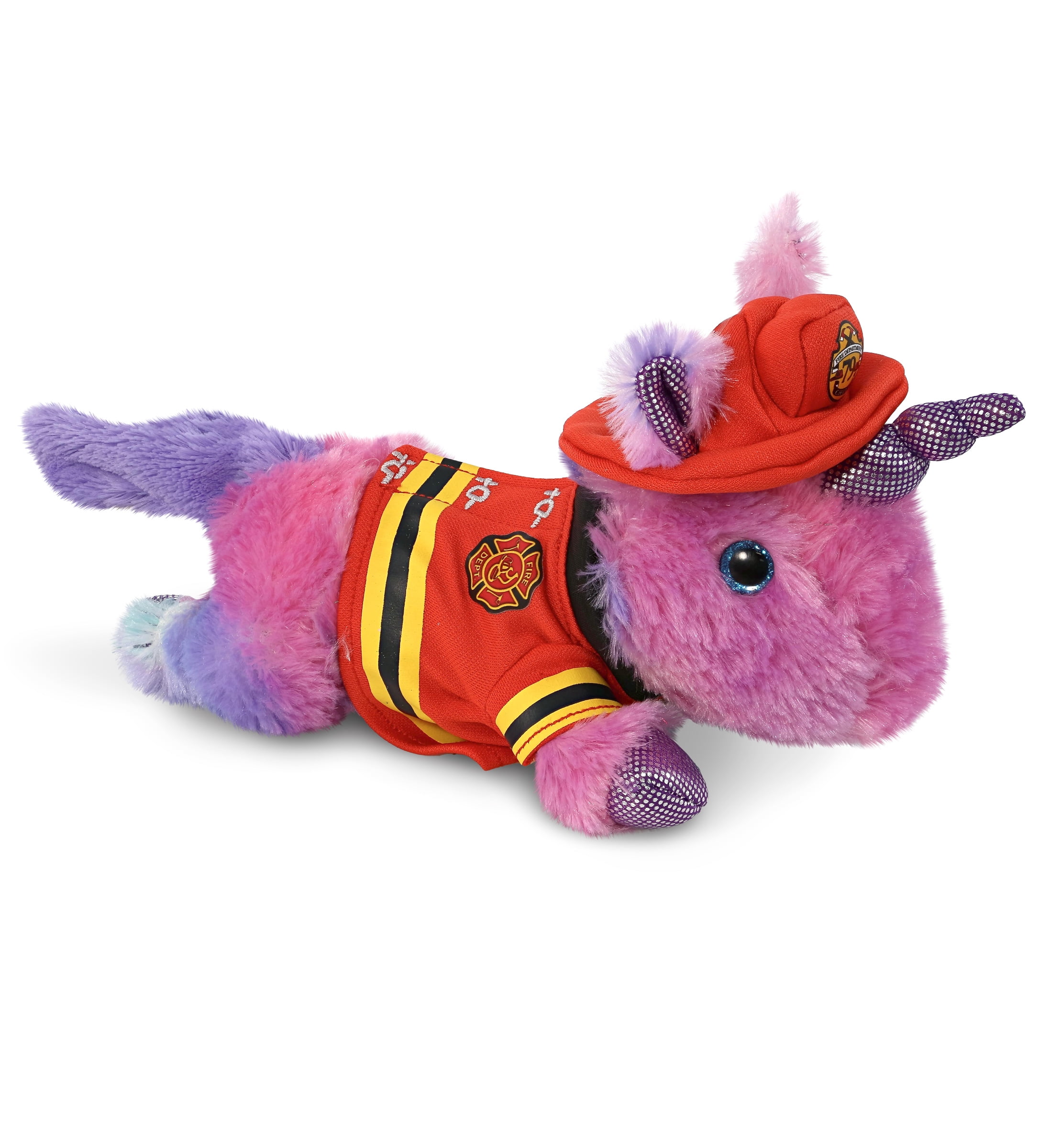 DolliBu Unicorn Firefighter Stuffed Animal - Cotton Candy Monday Pink ...