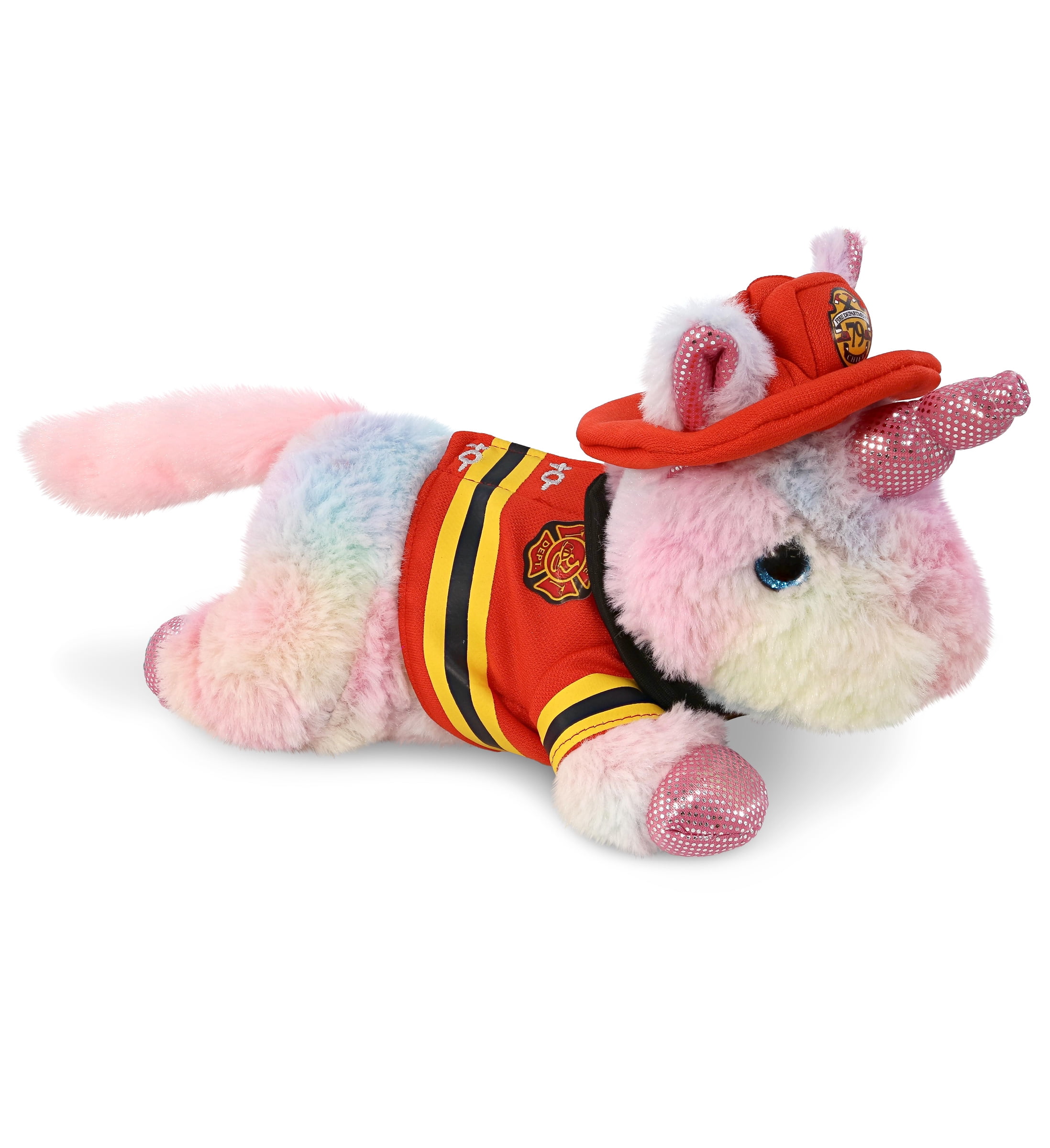 DolliBu Unicorn Firefighter Stuffed Animal - Cotton Candy Sunday ...